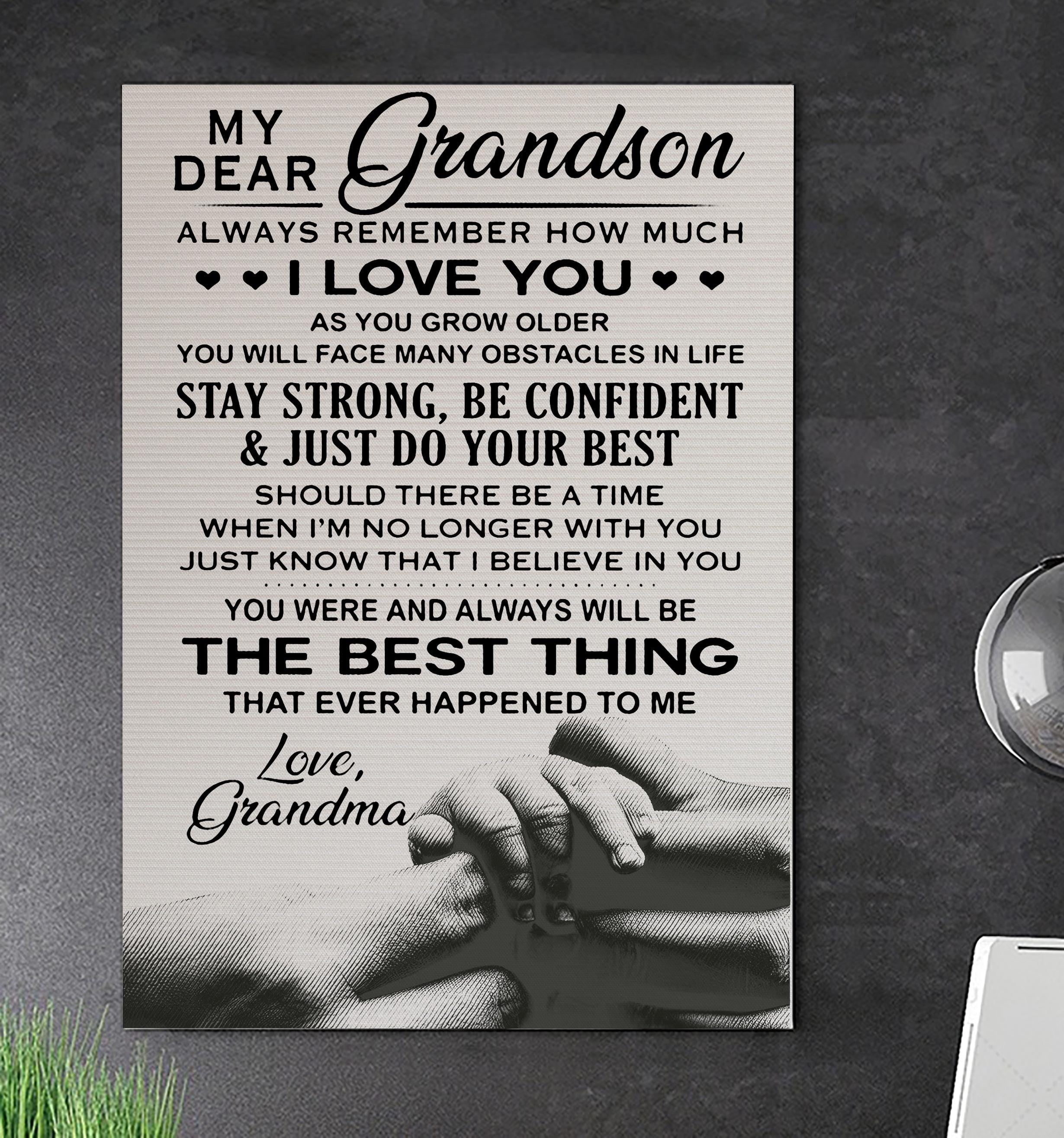 MikaMY My Dear Grandson Poster, Gift From Grandma Wall Art ...