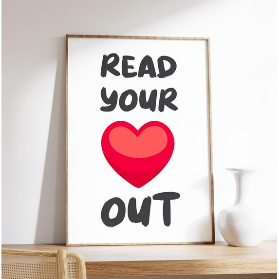 MikaMY Read Your Heart Out Poster, Reading Month Print, Classroom ...