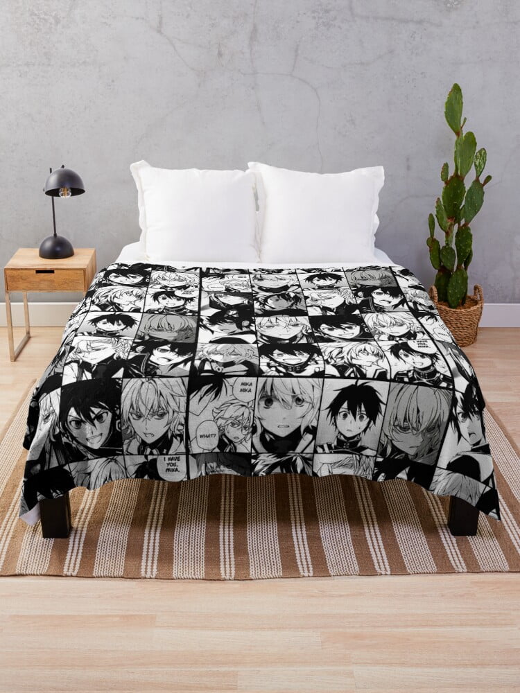 Mikaela x Yuichiro- owari no seraph manga collage 1 Throw Blanket Soft ...