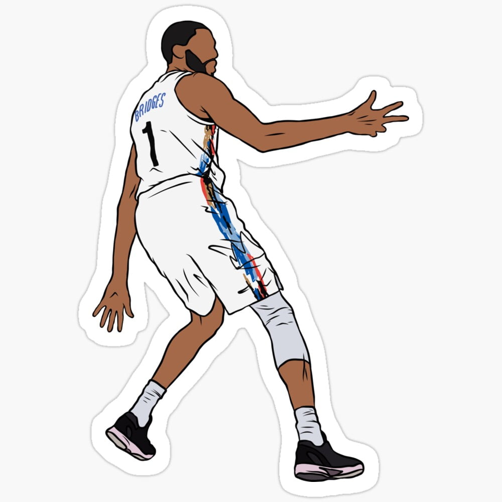 Mikal Bridges 3 Point Celebration (Brooklyn) Sticker Phone Decal Water ...