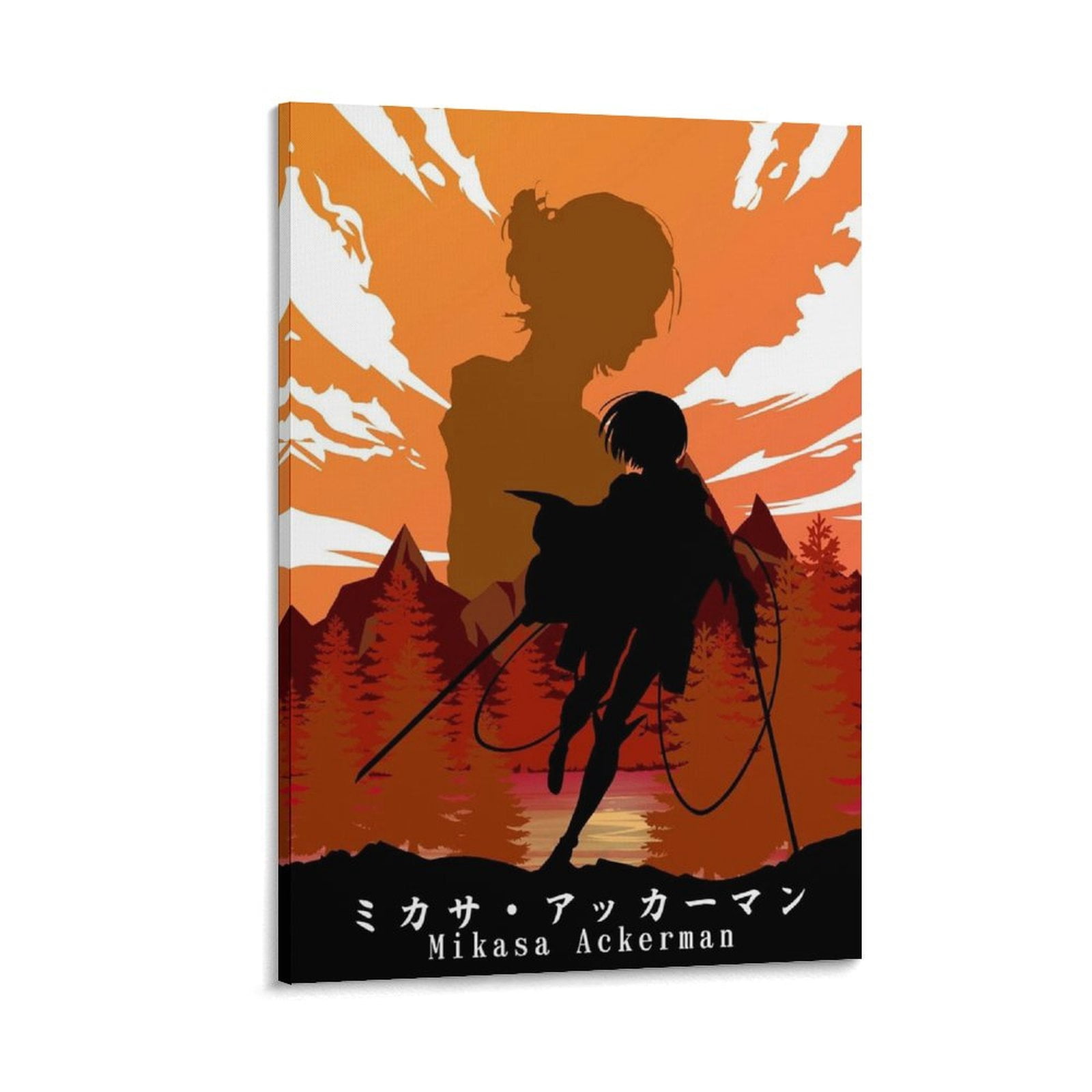 Mikasa Ackerman Posters Painting On Canvas Wall Art Poster Scroll ...