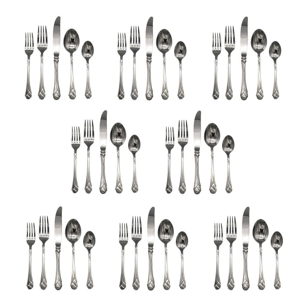 Mikasa Sweet Pea 18/8 Stainless Steel 40pc. Flatware Set (Service for ...
