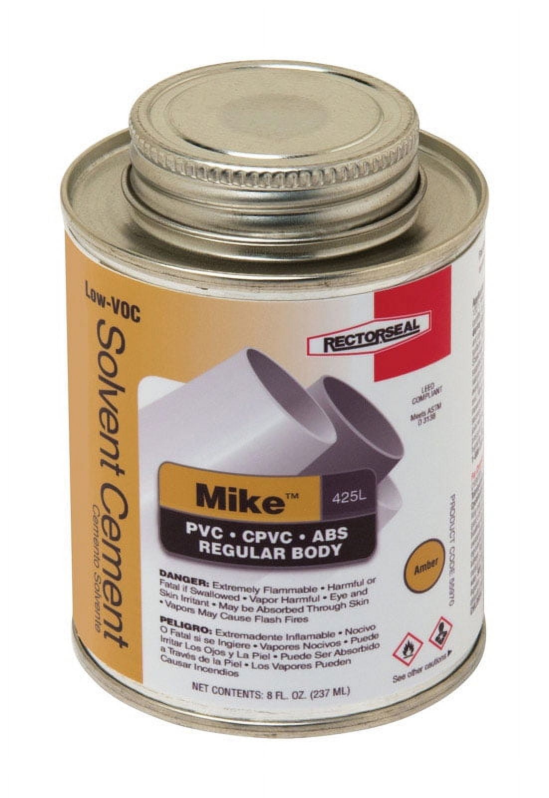 Mike 55970 Multi-Purpose Solvent Cement, 1/2 pt, Dauber Top Can, Amber ...