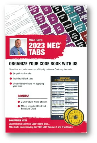 Mike Holt's Electrical Code Tabs, based on the 2023 NEC (with 96 tabs ...