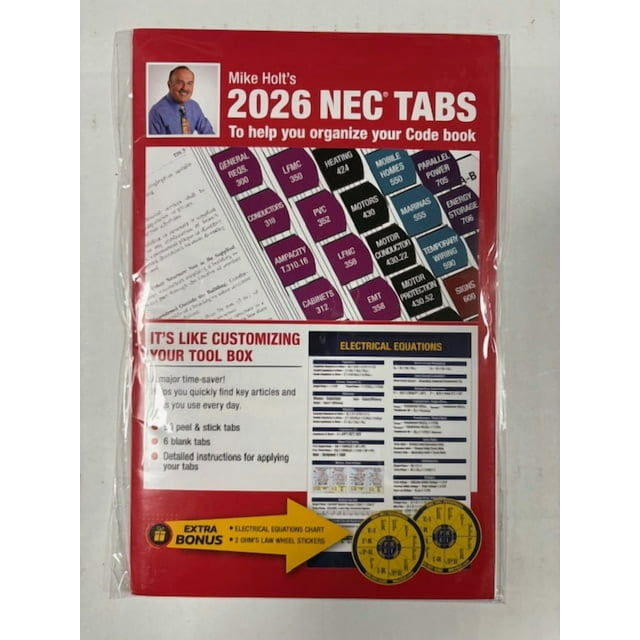 Mike Holt's Electrical Code Tabs, based on the 2026 NEC BRAND NEW ...