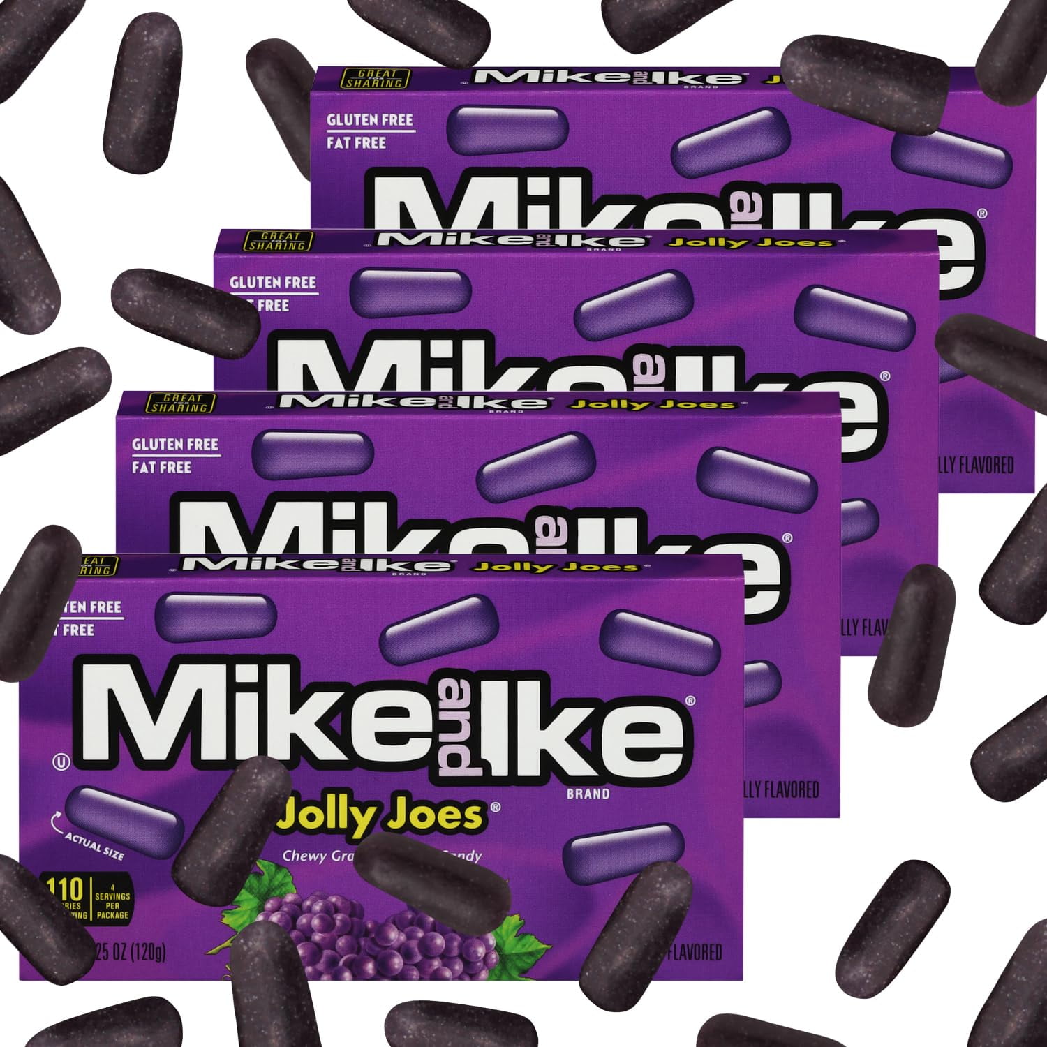 Mike and Ike Candy BCF26 Jolly Joes Flavor, 4 Pack of Movie Theater ...