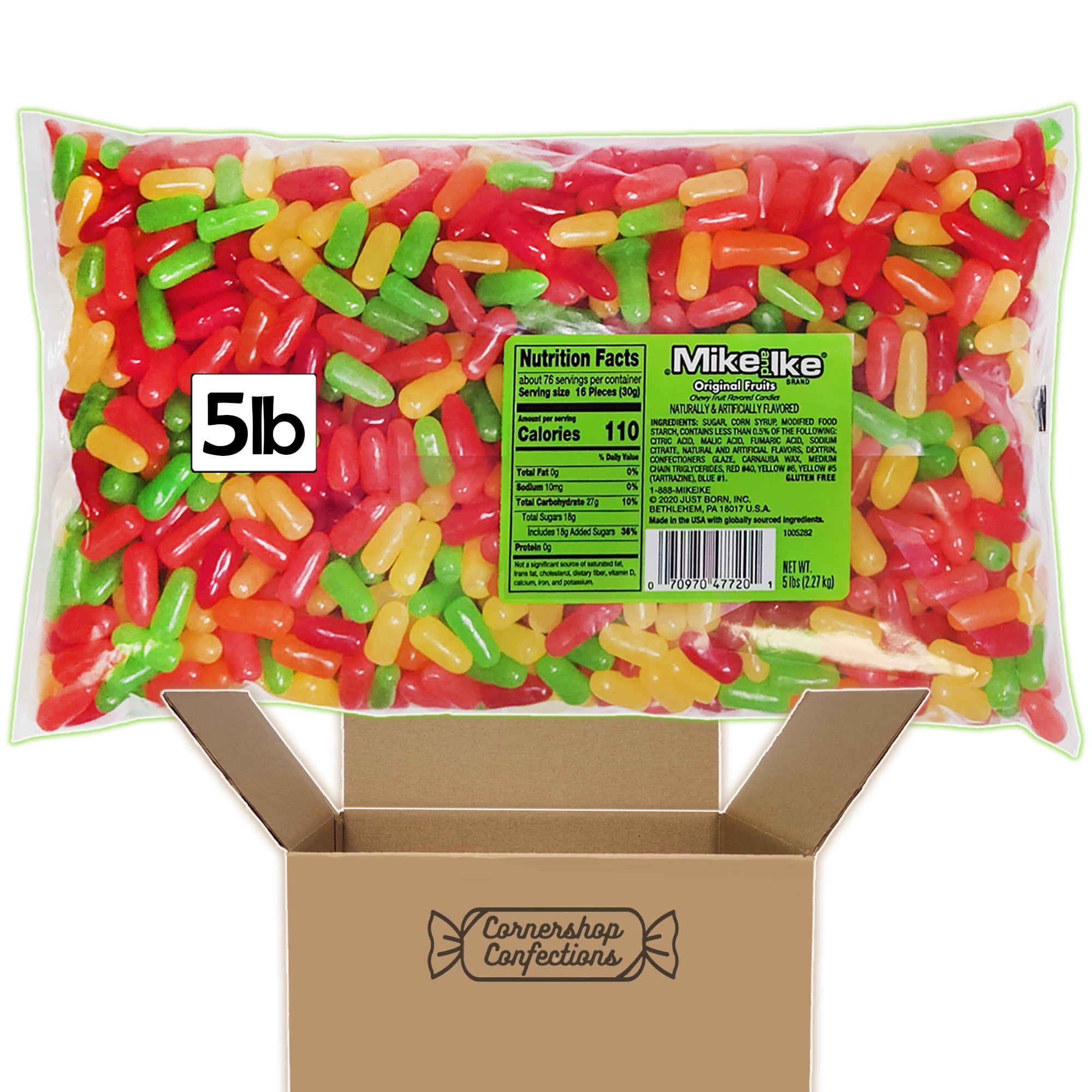Mike and Ike Chewy Candy Bulk Pack - 5 Pounds Total - Variety of Gluten ...