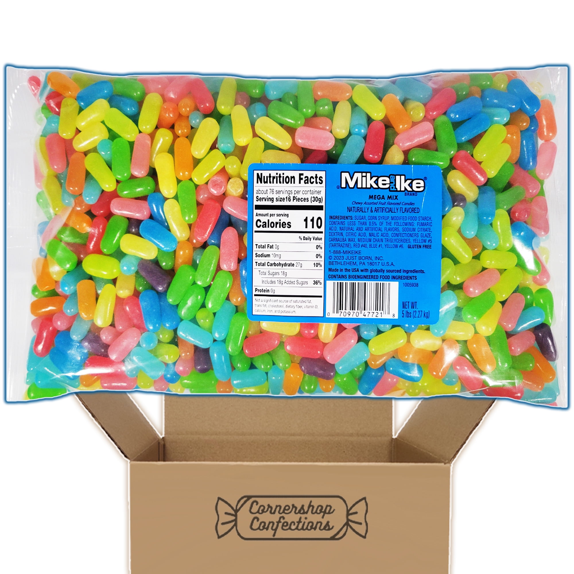 MIKE AND IKE Mega Mix Bulk Candy Bag, 5 lb, Chewy Fruity Flavors, Over ...