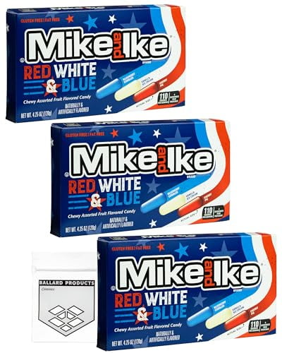 Mike and Ike Red, White, and Blue Pack of 3 Theater Boxes - Delicious ...