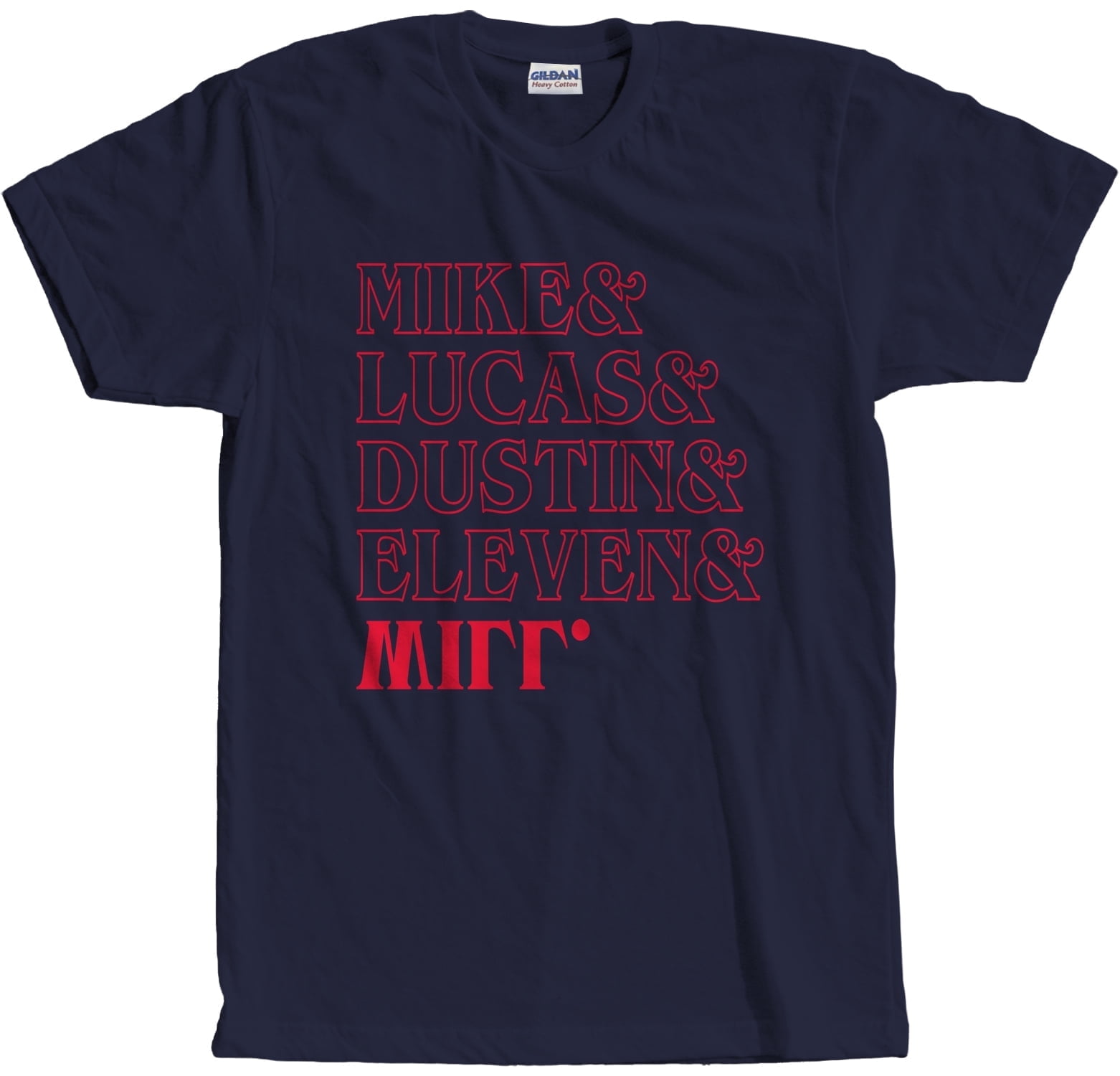 Mike & Lucas & Dustin & Eleven & Upside Down Will T-Shirt - Walmart.com