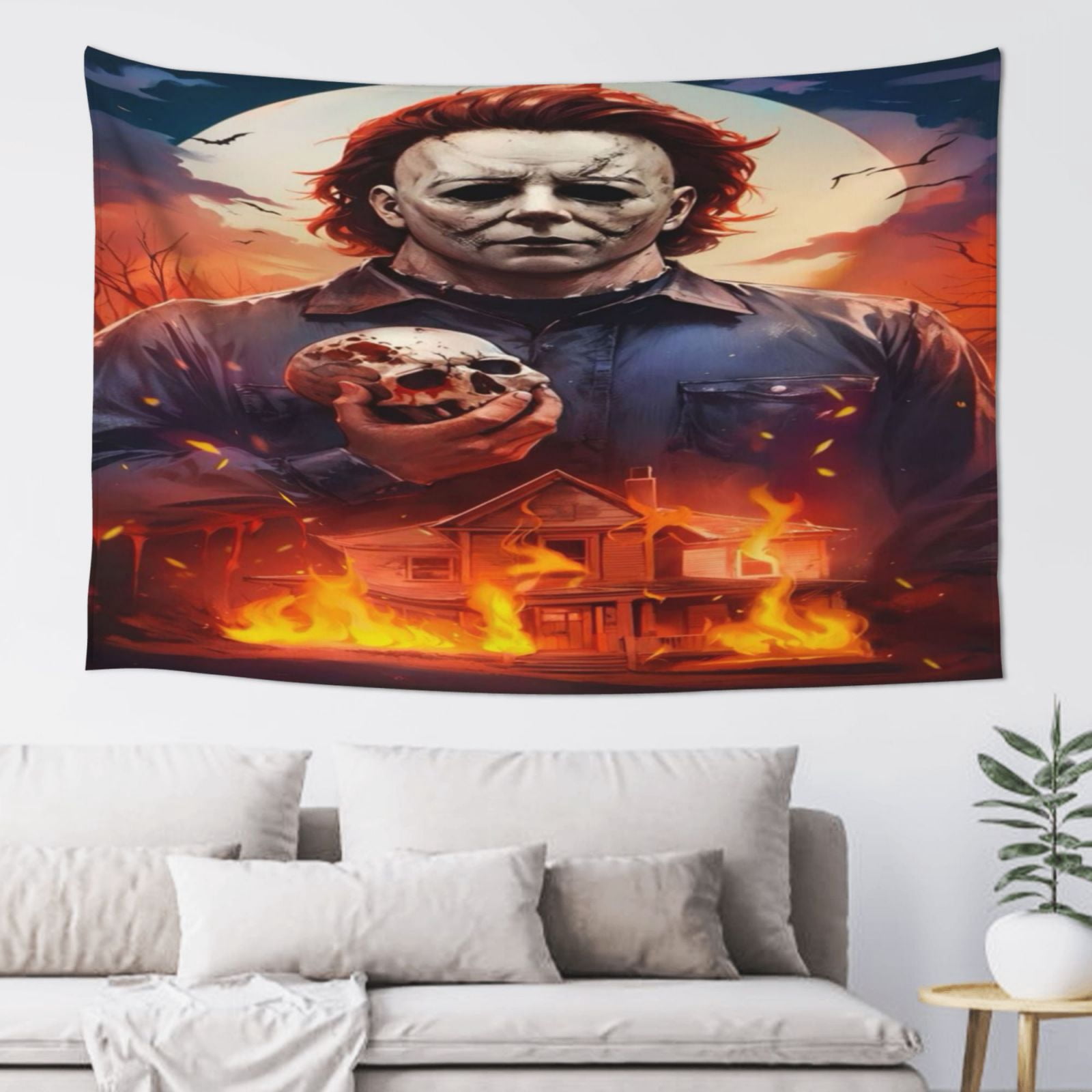 "Mike Myers Halloween Tapestry – Spooky Horror Movie Wall Hanging with ...