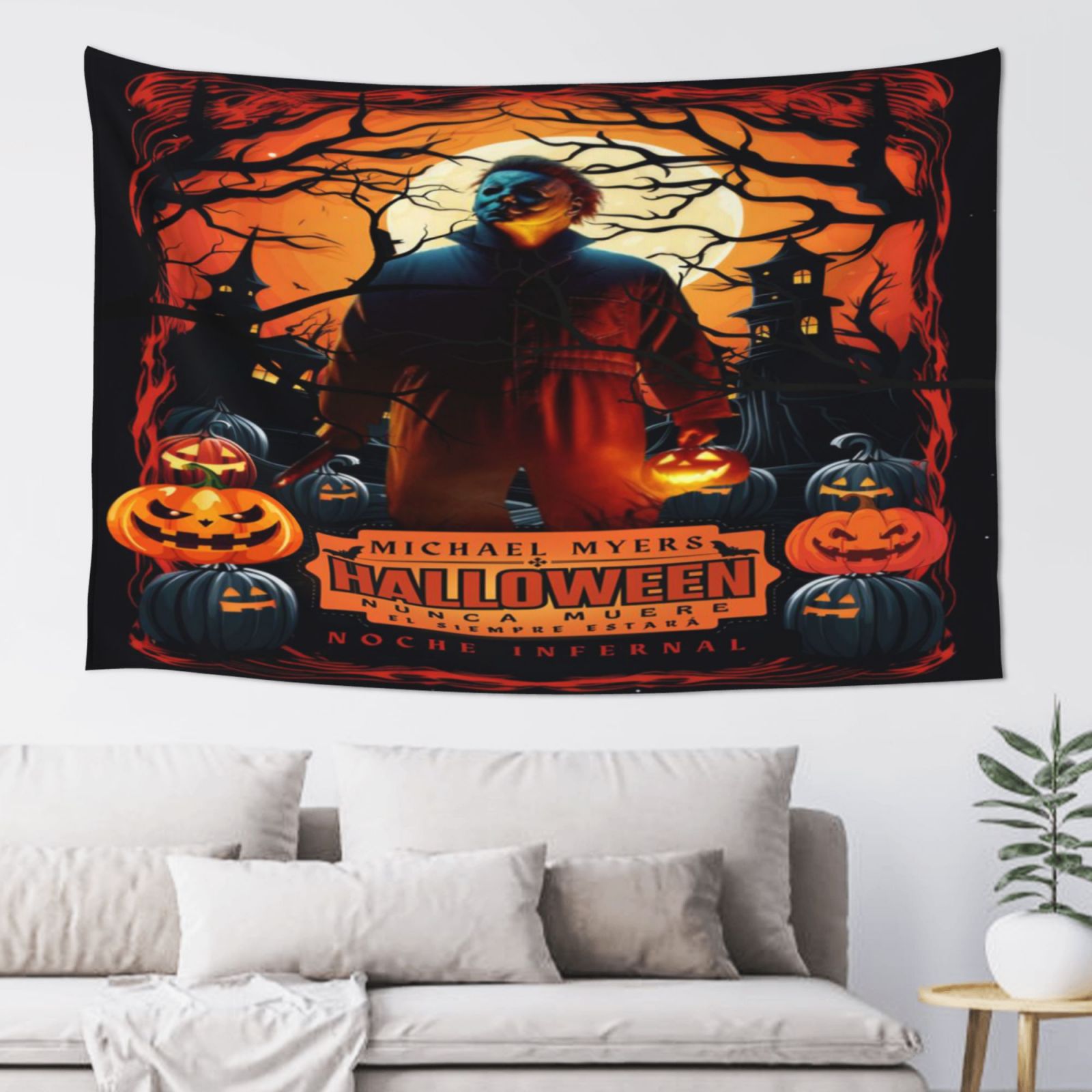 “Mike Myers Halloween Tapestry – Spooky Slasher Movie Wall Hanging ...