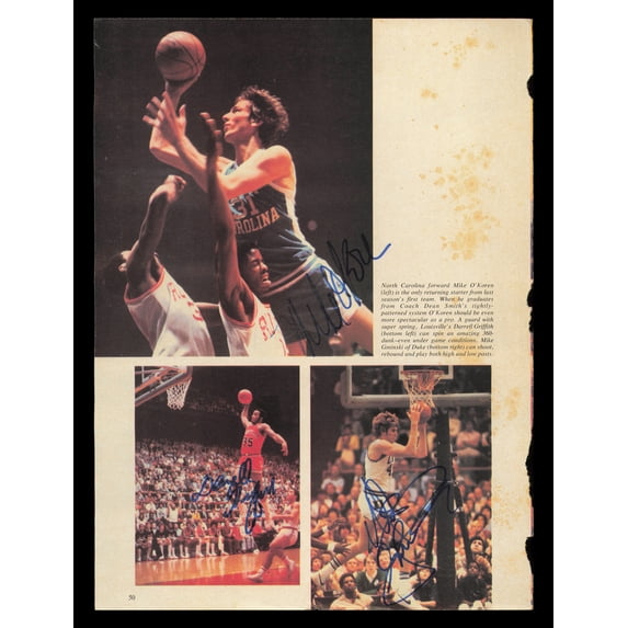 Mike O'Koren, Darrell Griffith & Mike Gminski Autographed 8x11 Magazine ...