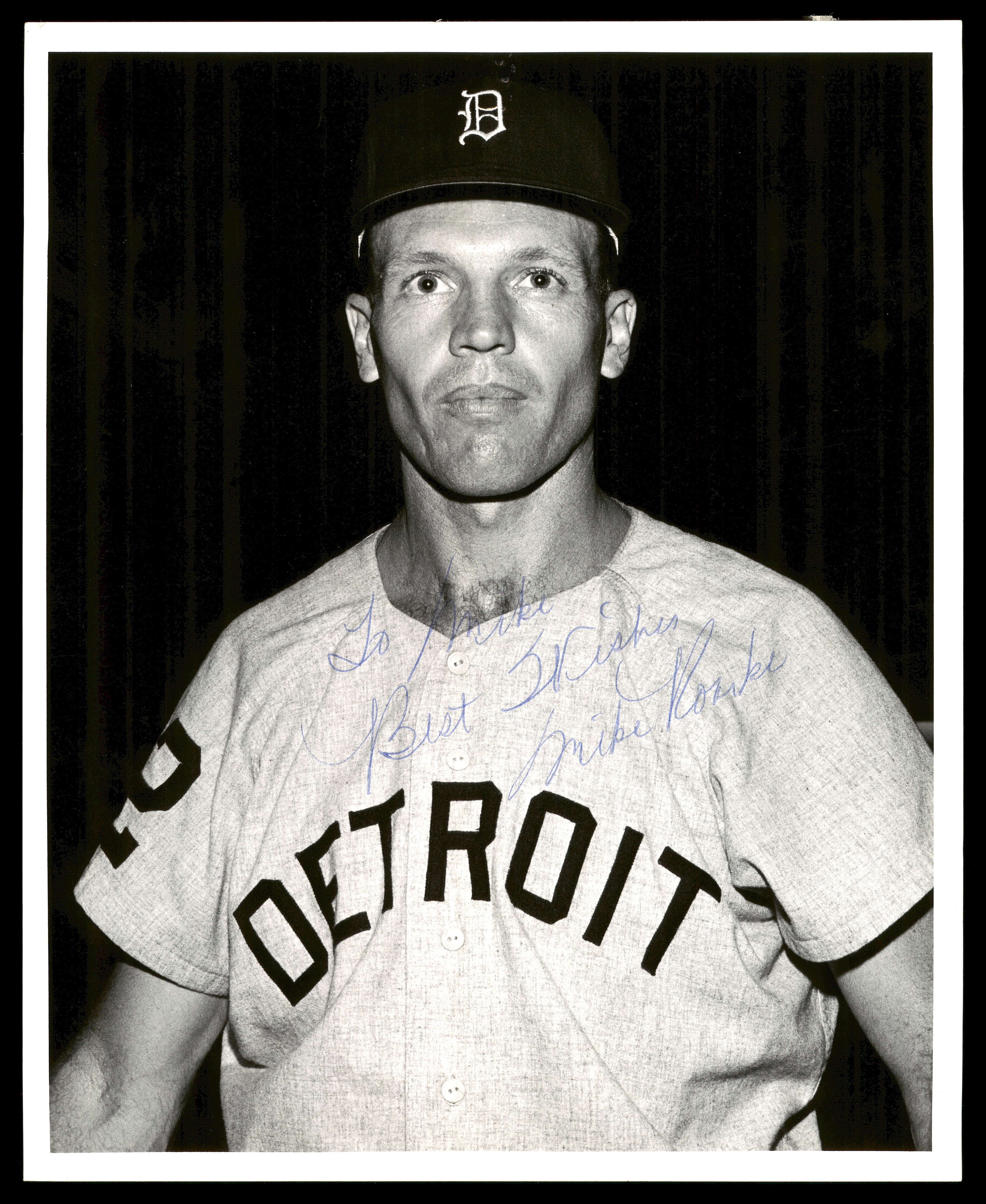 Mike Roarke Autographed 8x10 Photo Detroit Tigers "To Mike, Best Wishes ...