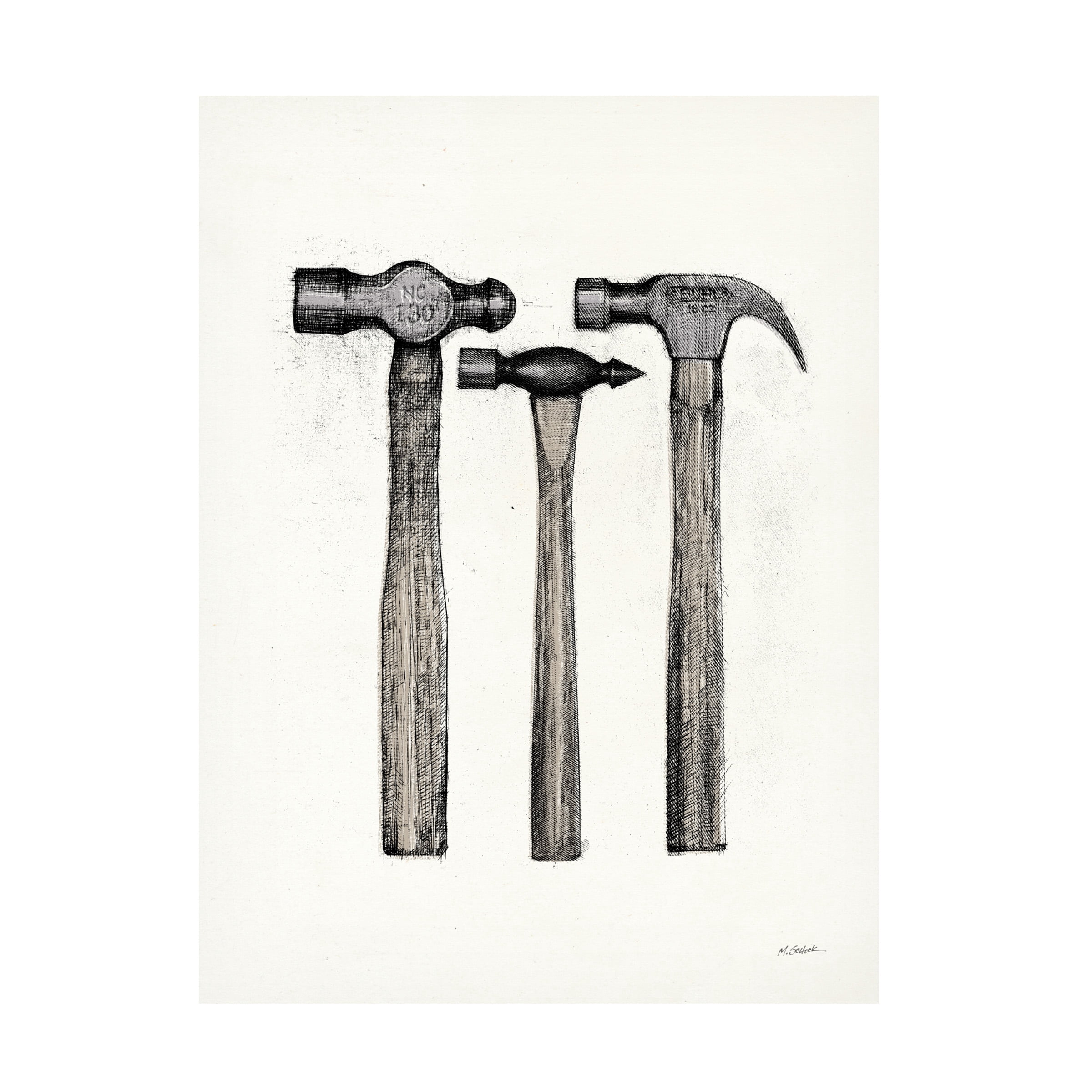 Trademark Fine Art Mike Schick Hammers with Color Crop Canvas Art Print ...