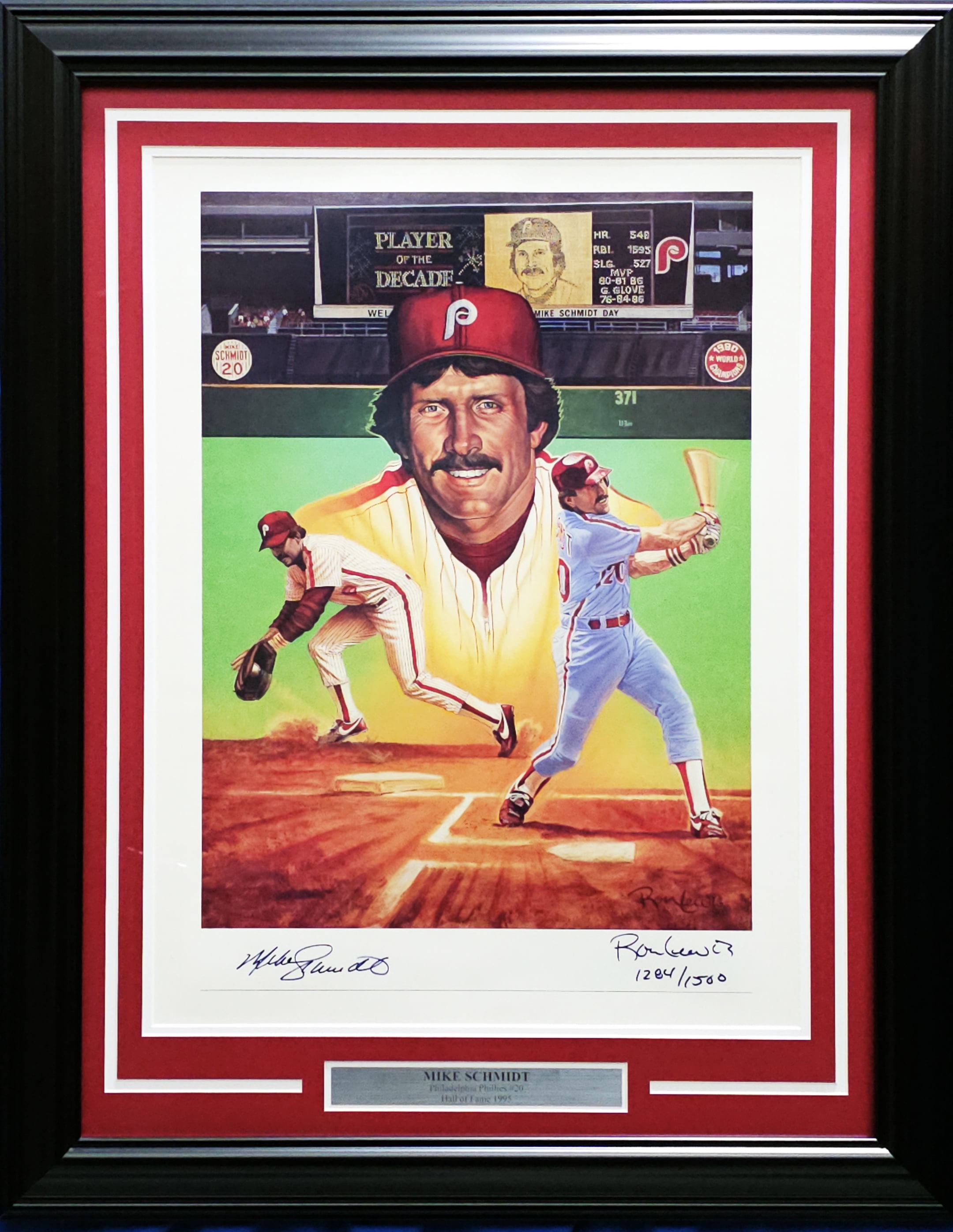 Mike Schmidt Autographed Framed 18x24 Lithograph Photo Philadelphia ...