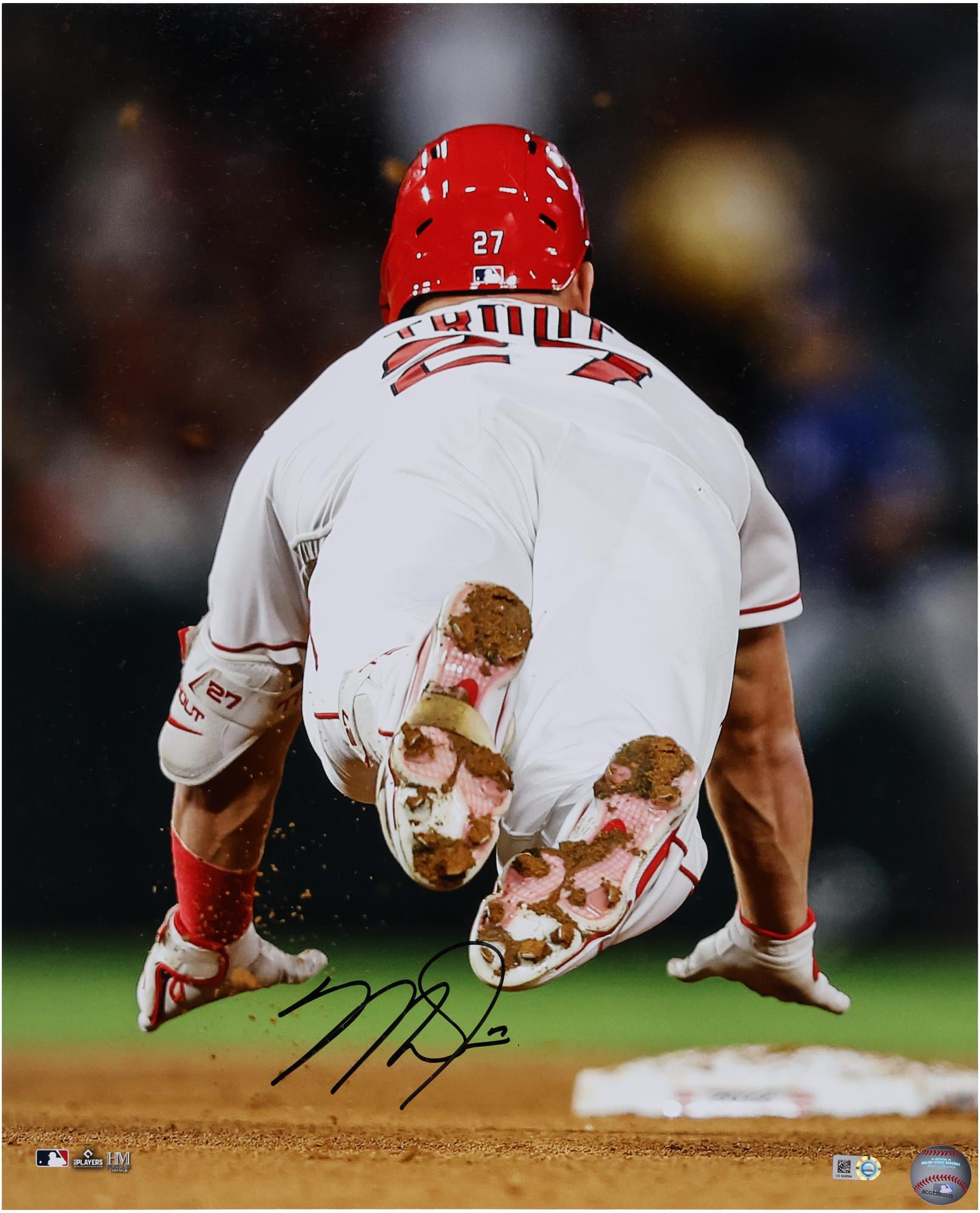 Mike Trout Los Angeles Angels Autographed 16" x 20" Sliding Photograph ...
