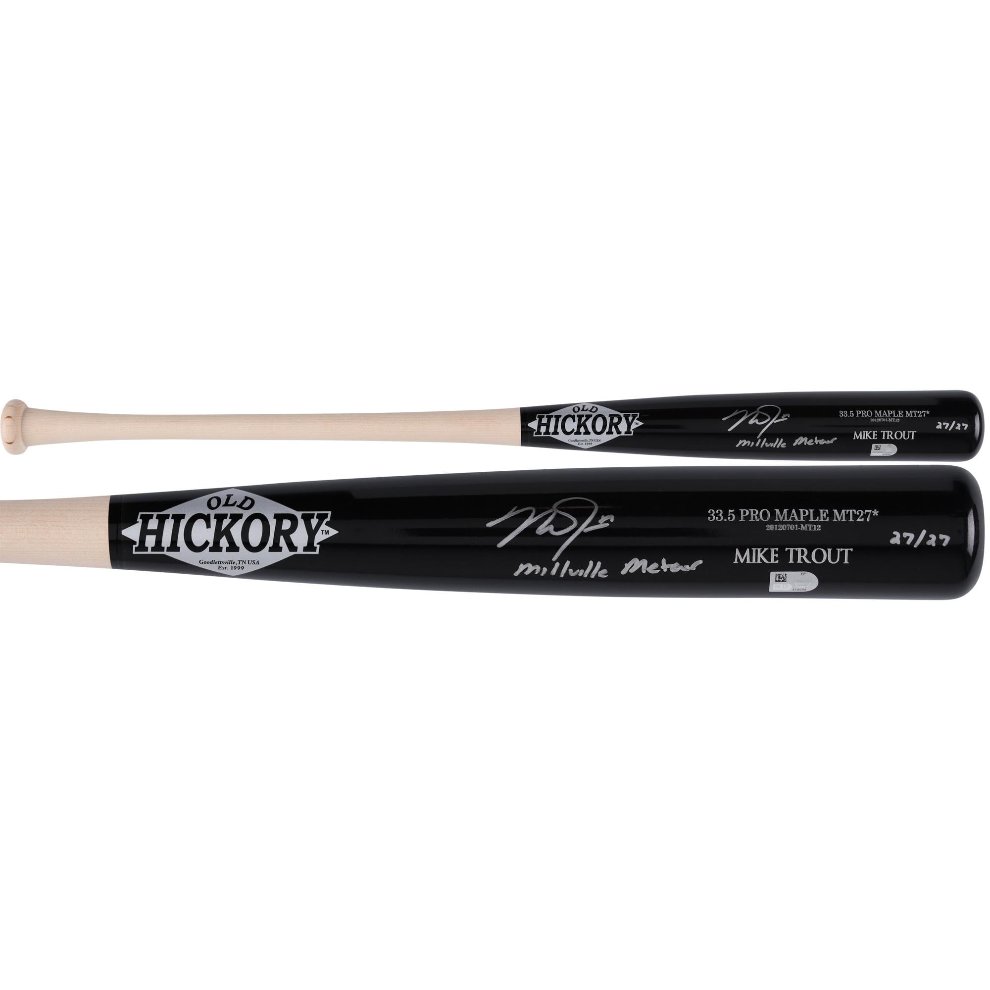 Mike Trout Los Angeles Angels Autographed Game Model Old Hickory Bat ...