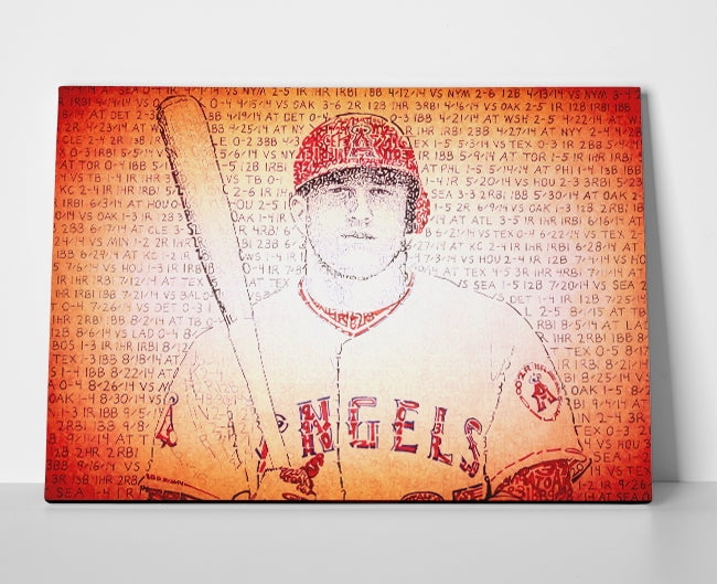 Mike Trout Stats Poster or Wrapped Canvas - Walmart.com