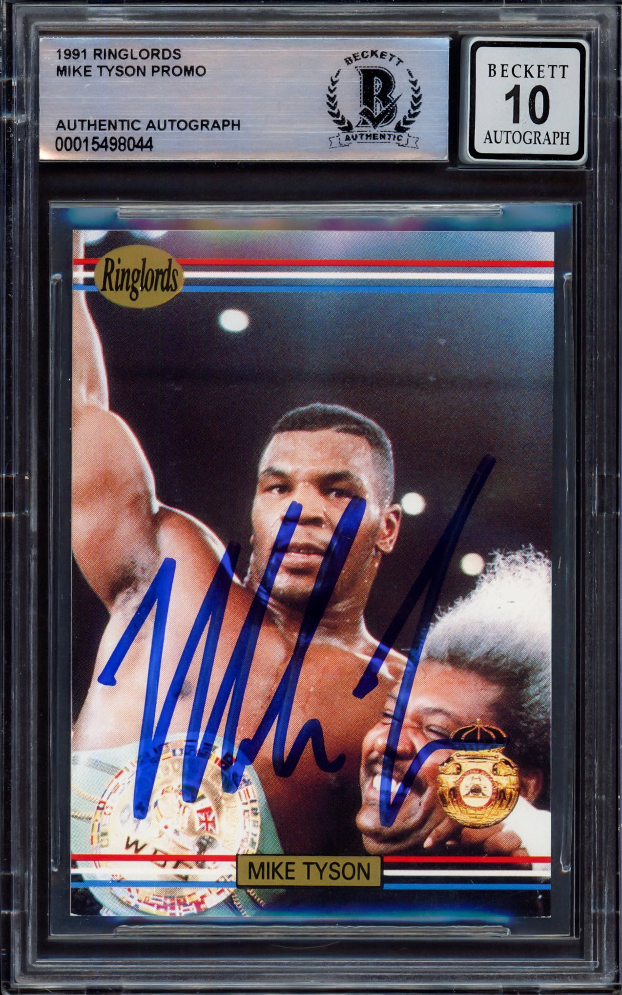 Mike Tyson Autographed 1991 Players International Ringlords Sample Card ...
