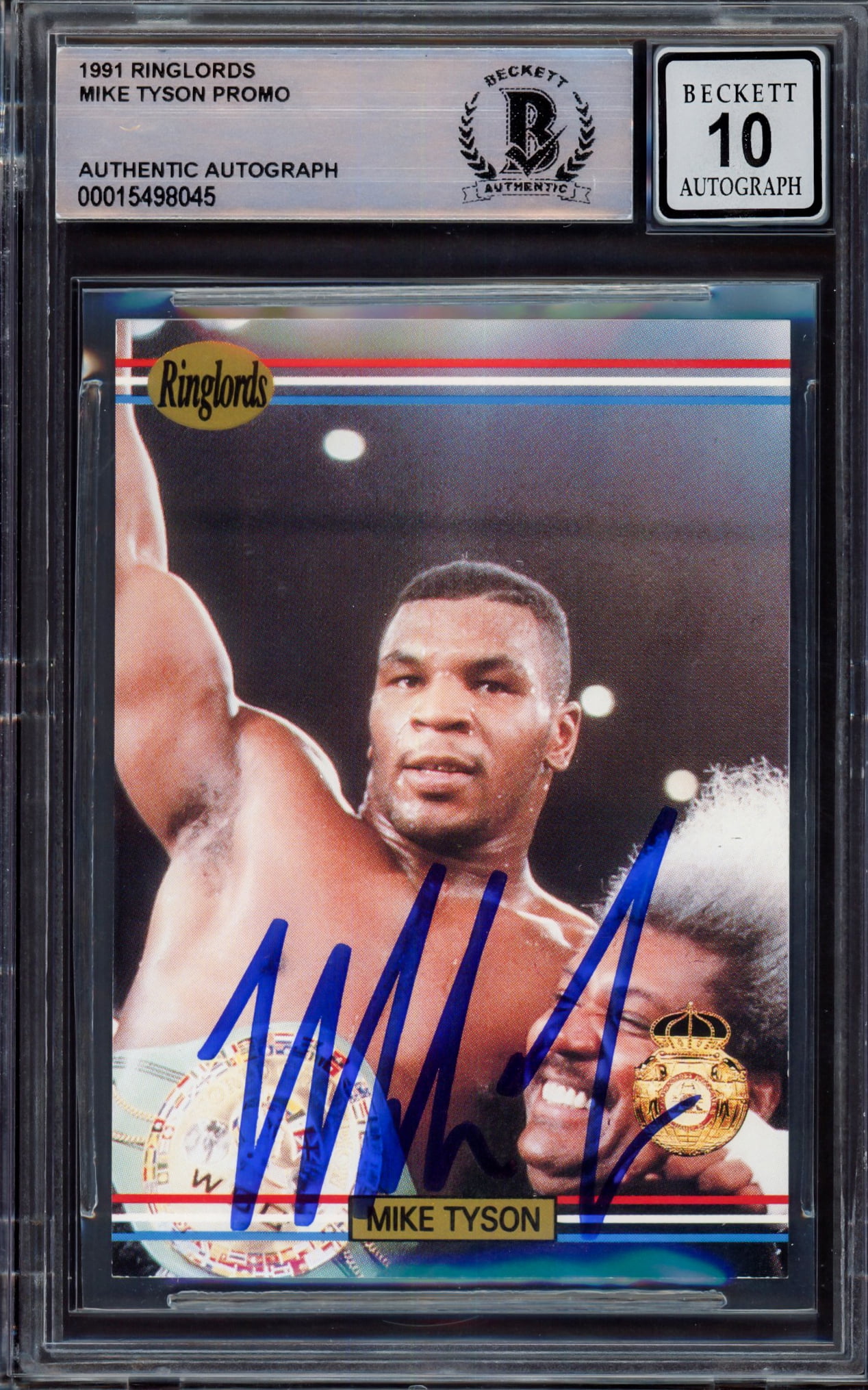 Mike Tyson Autographed 1991 Players International Ringlords Sample Card ...
