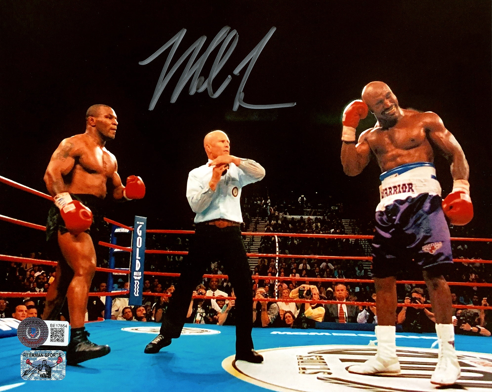 Mike Tyson Autographed 8x10 Photo Vs. Holyfield Bite Fight Beckett BAS ...