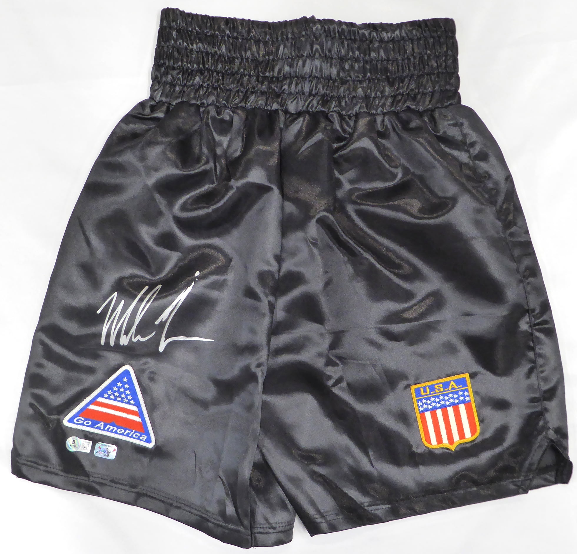 Mike Tyson Autographed Black Trunks Beckett BAS QR #2W091599 - Walmart.com