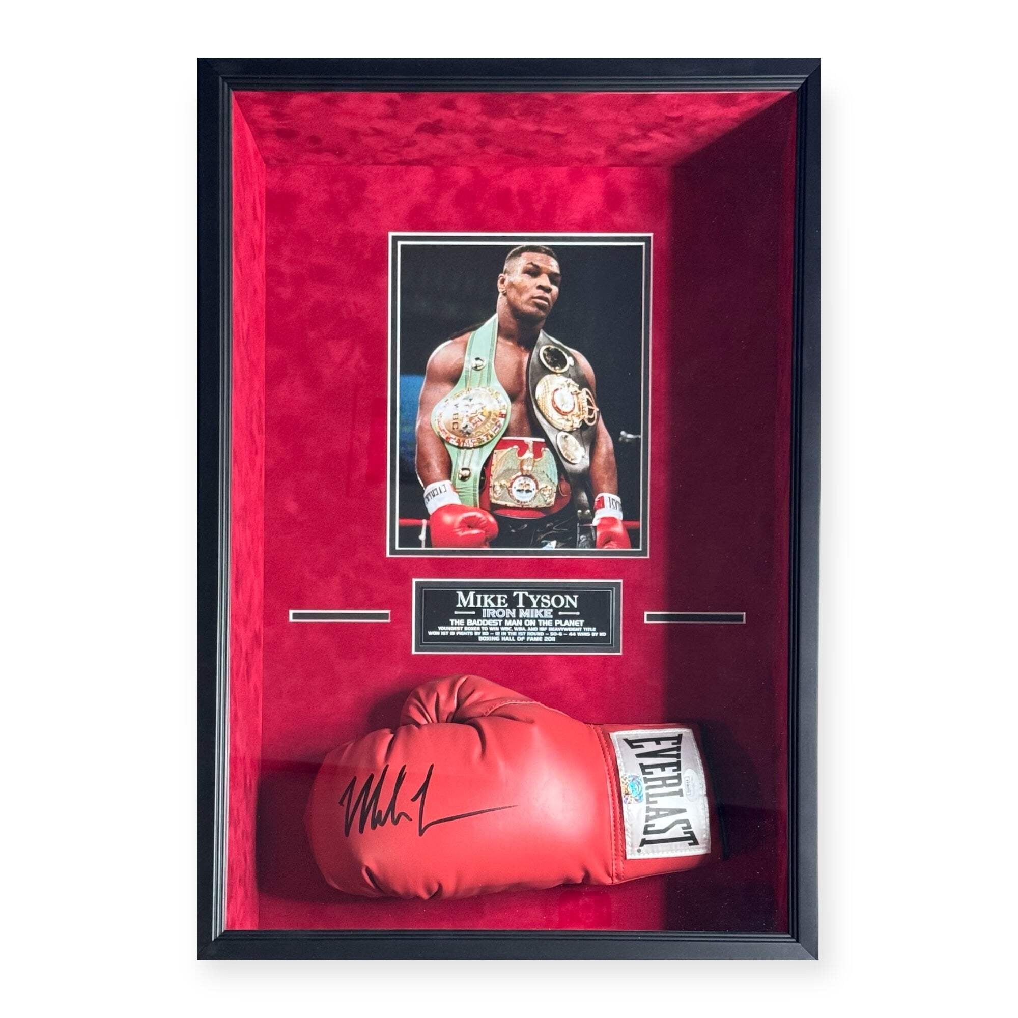 Mike Tyson Autographed Boxing Glove Collage Shadowbox Framed to 18x26 ...