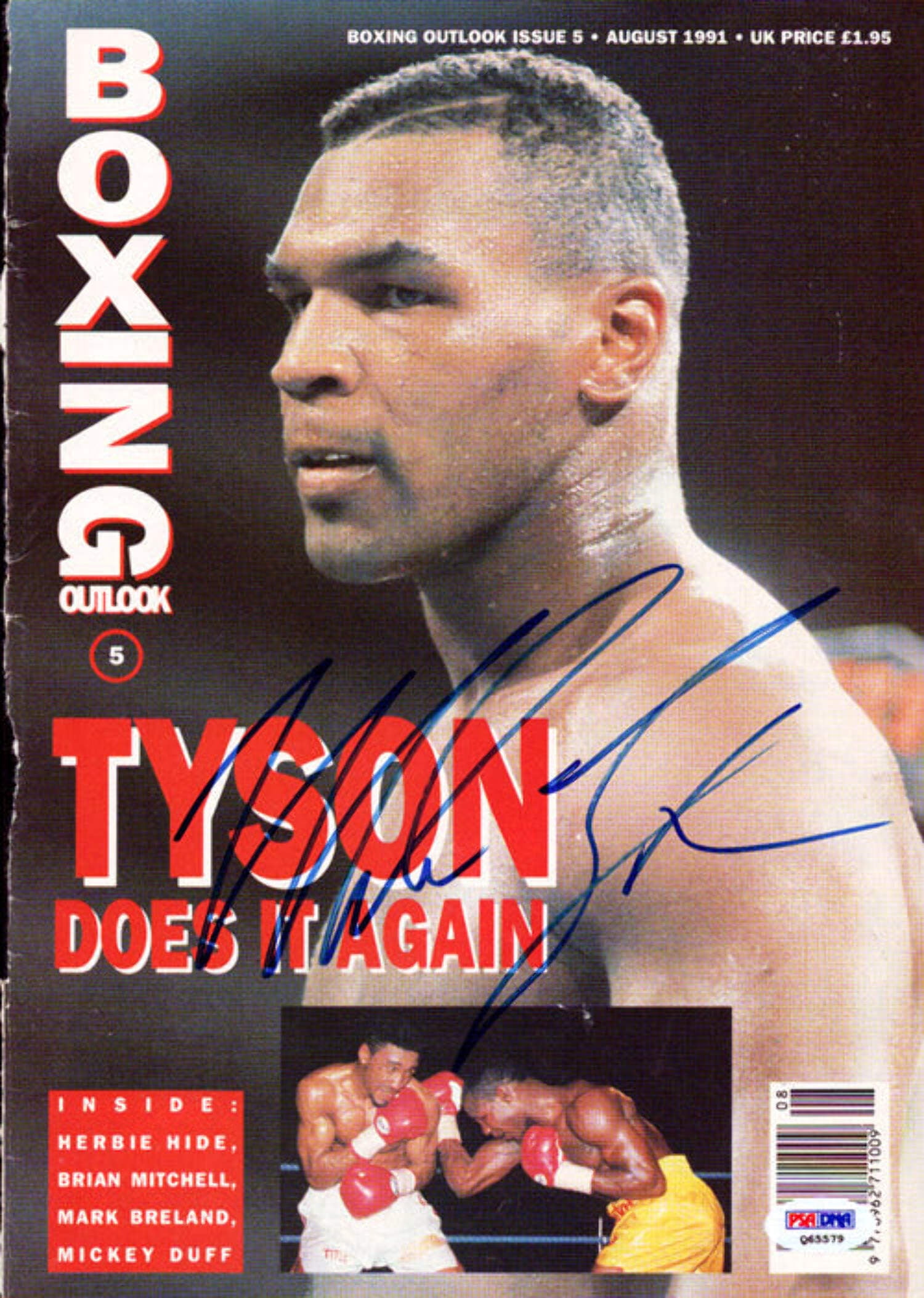 Mike Tyson Autographed Boxing Outlook Magazine Cover Vintage PSA/DNA # ...