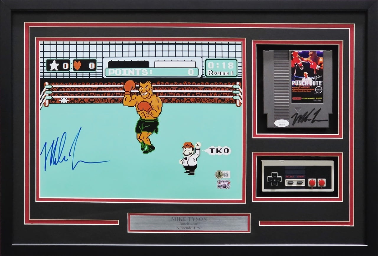Mike Tyson Autographed Framed 11x14 Photo, Cartridge & Controller ...