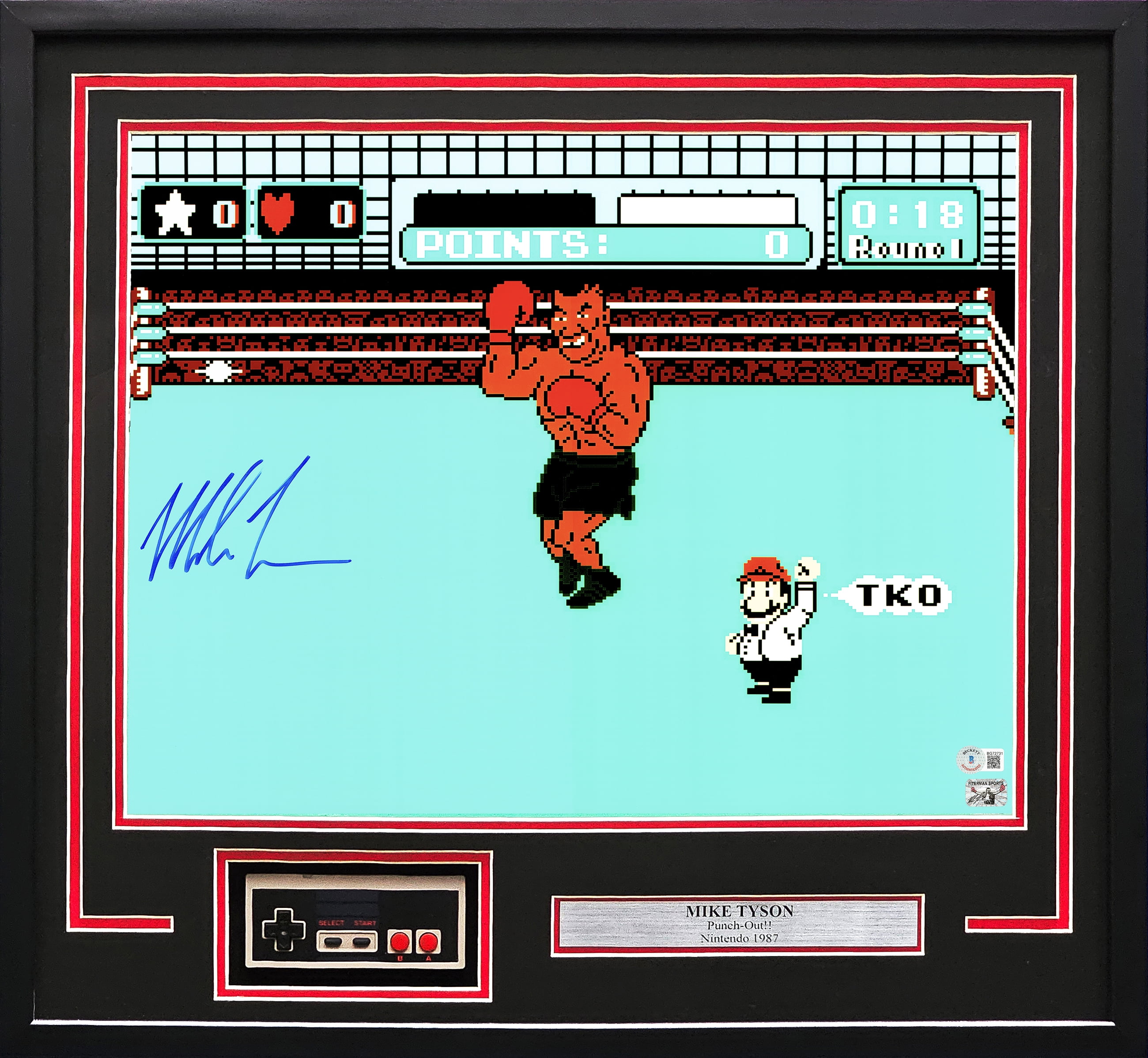 Mike Tyson Autographed Framed 16x20 Nintendo Punch-Out!! Photo With NES ...
