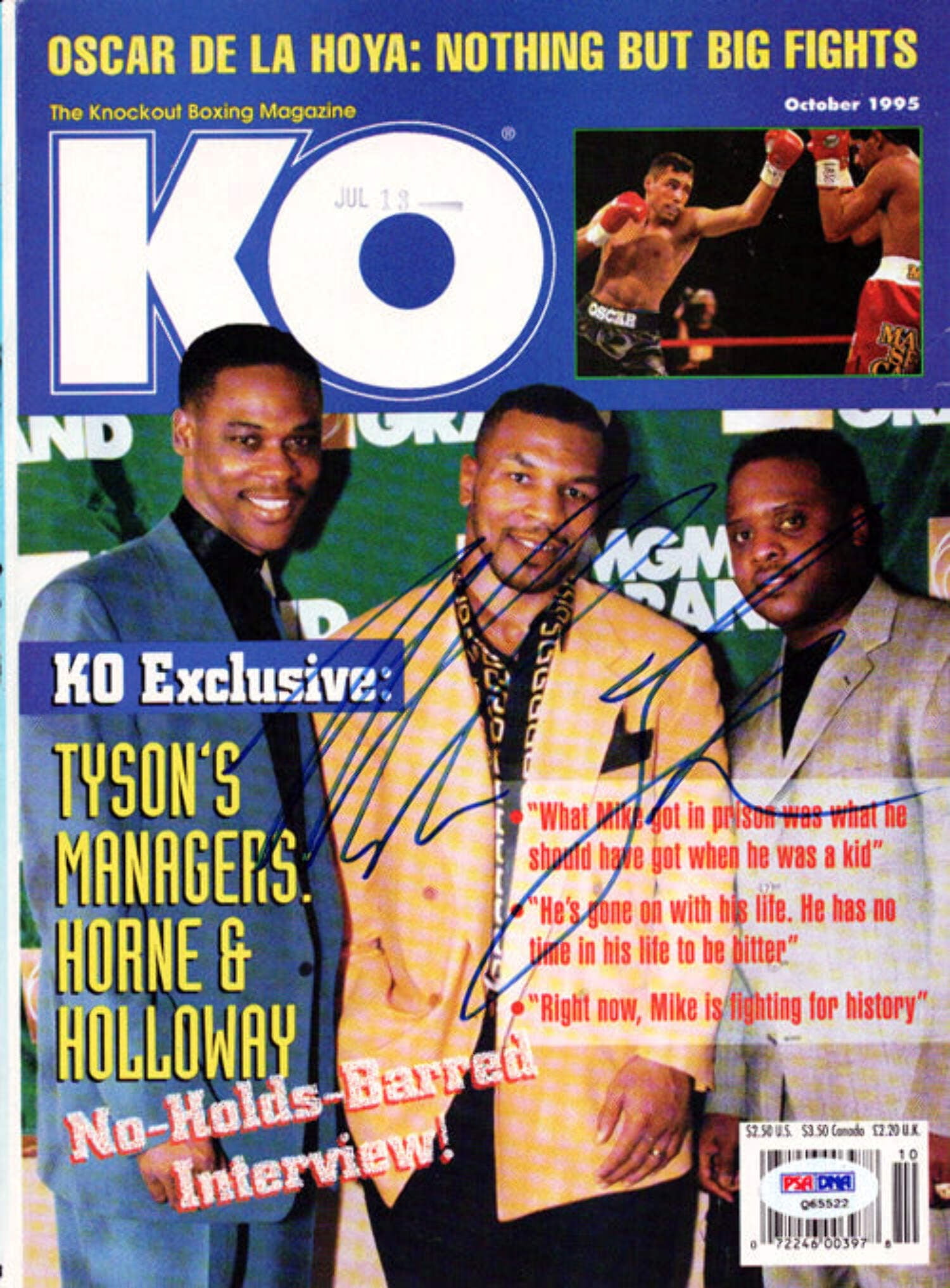 Mike Tyson Autographed KO Boxing Magazine Cover Vintage PSA/DNA #Q65522 ...