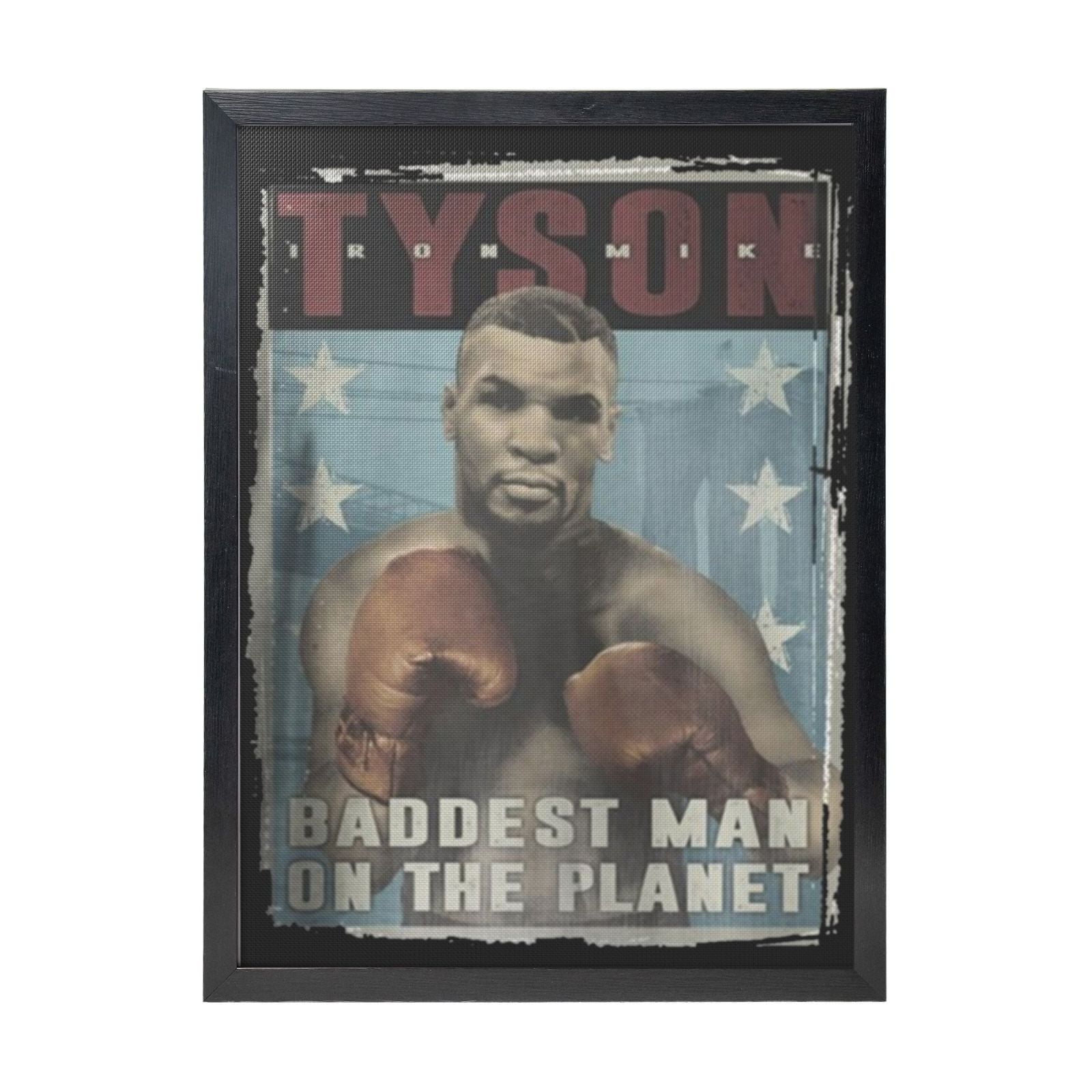 Mike Tyson Boxing Baddest Man On The Planet Black Framed Canvas Wall Art Fashion Decor, 12x16in ...