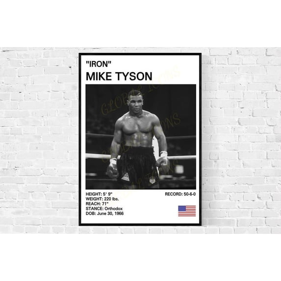 Mike Tyson Boxing Poster: Iron Mike Art Print 8x12 UNFRAMED - Walmart.com