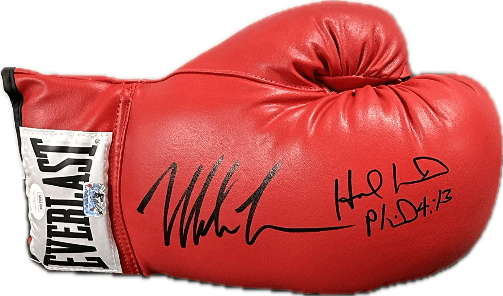Mike Tyson & Evander Holyfield Signed Autograph Red Boxing Leather ...