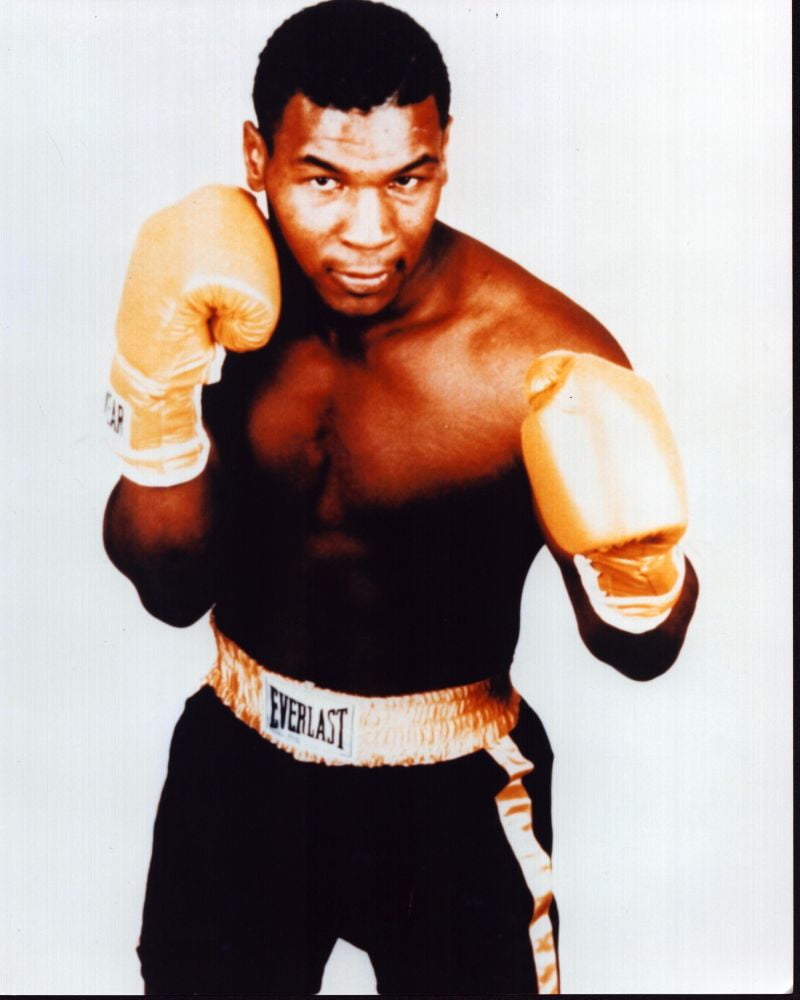 Mike Tyson In Shorts And Yellow Boxing Gloves Photo Print (8 x 10 ...