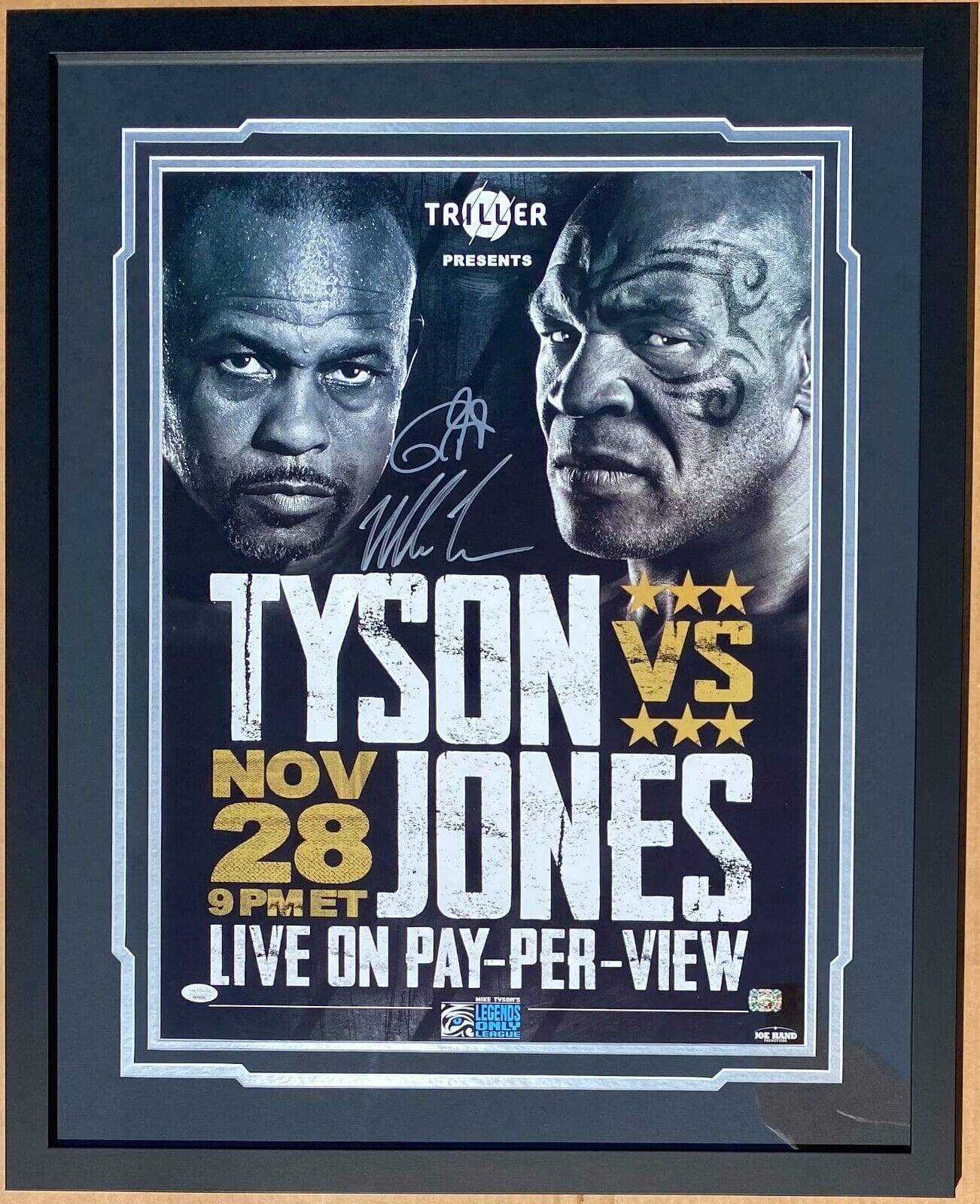 Mike Tyson & Roy Jones Jr. Framed Fight Poster JSA & Tyson Exclusive ...