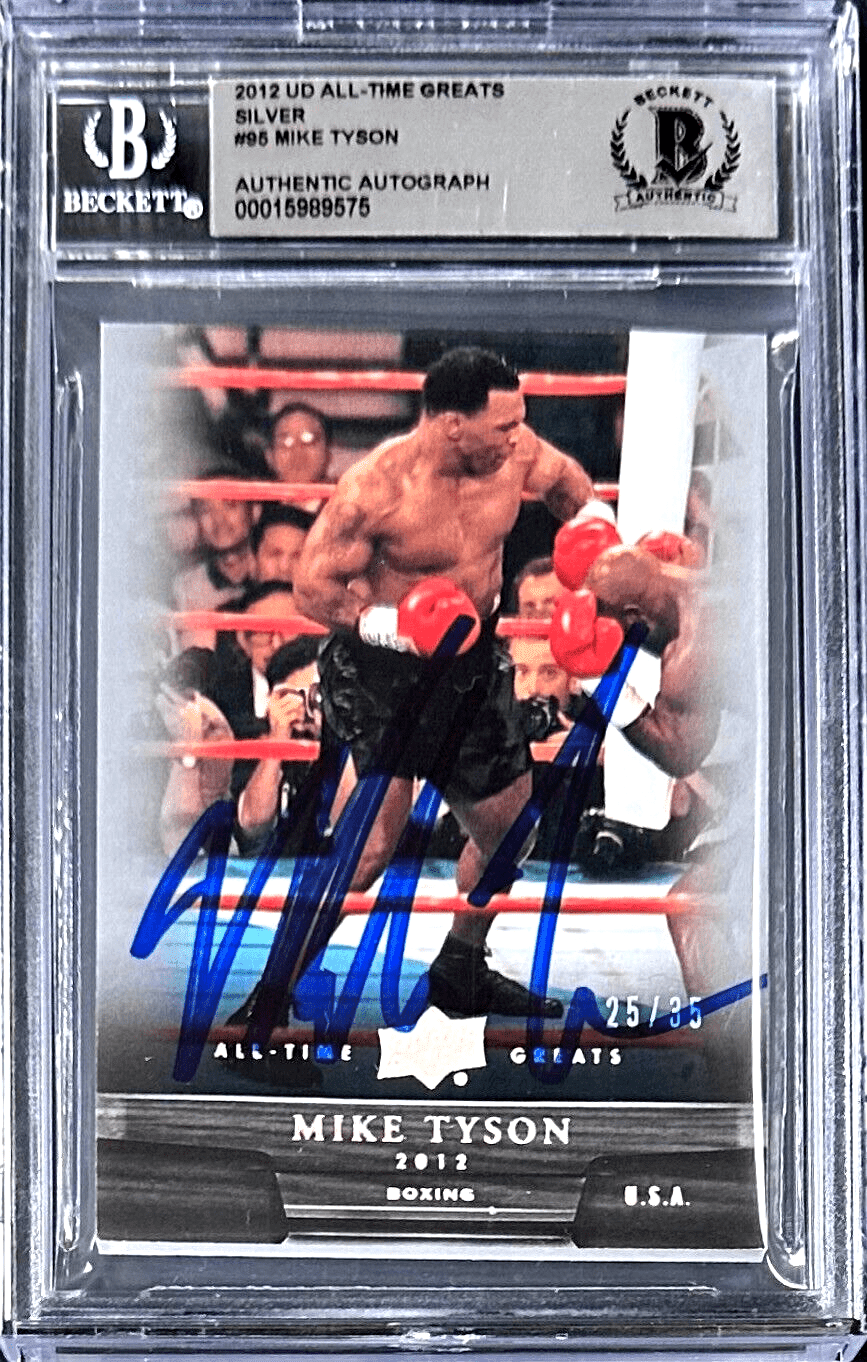 Mike Tyson Signed 2012 Upper Deck All Time Greats Silver Card #99 Beckett 25/35 - Walmart.com