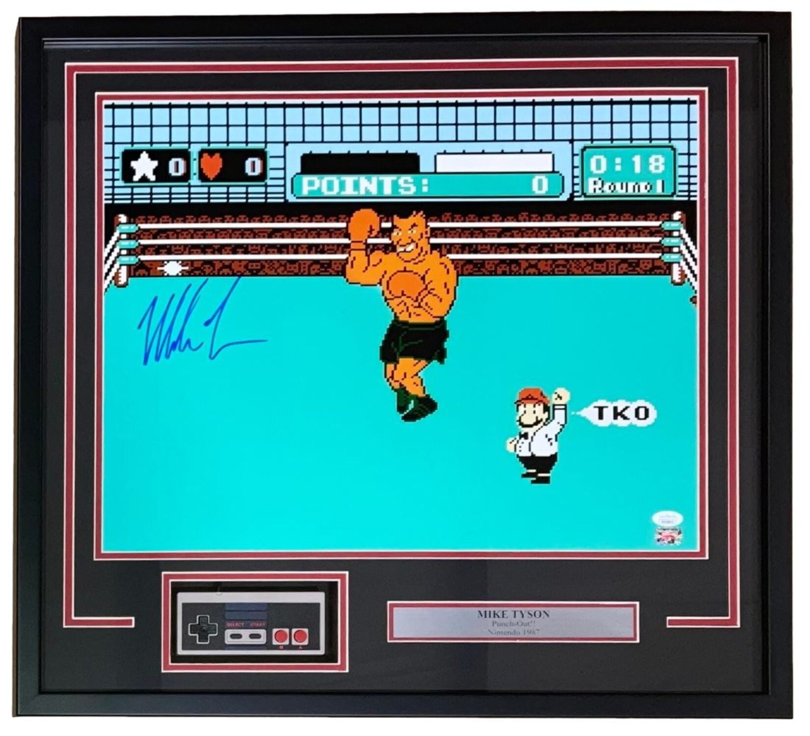 Mike Tyson Signed Framed 16x20 Punch Out Boxing Photo w/ Controller JSA ...