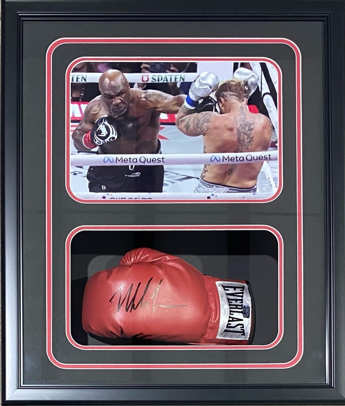Mike Tyson Signed Red Glove Shadow Box JSA & Tyson Hologram Authen vs ...