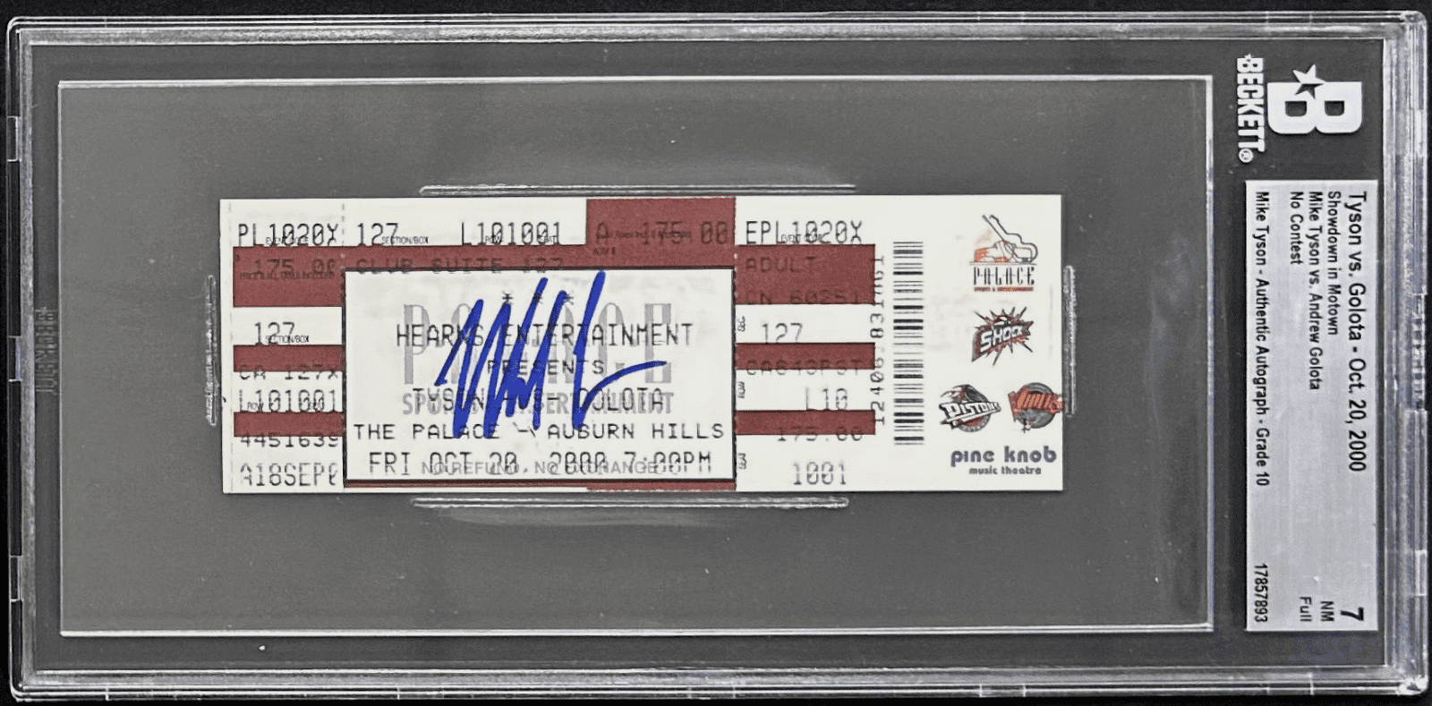 Mike Tyson vs Andrew Golota Signed Ticket Stub Beckett 17857893 7 NM ...