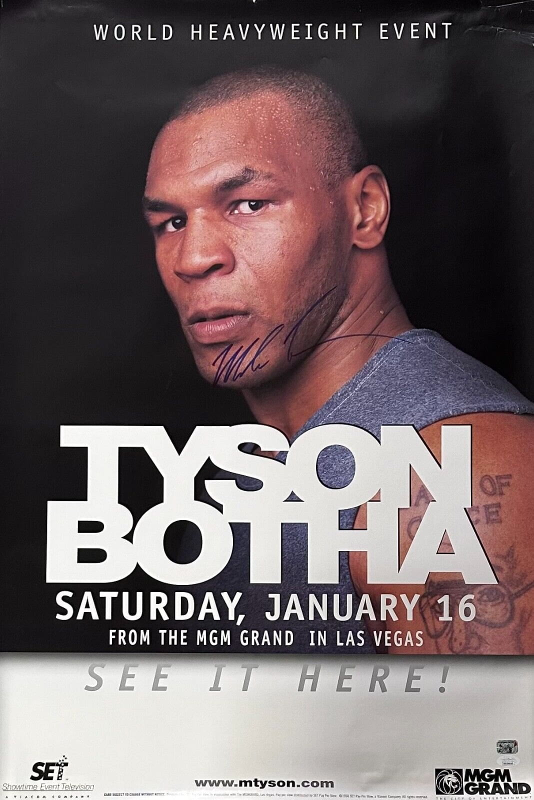 Mike Tyson vs Botha Signed Original Fight Poster JSA & Tyson Hologram Authentic - Walmart.com