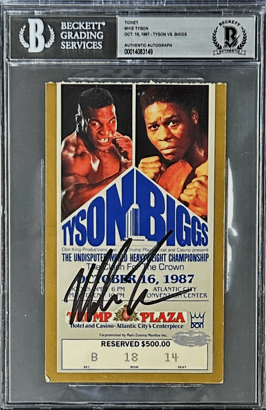 Mike Tyson vs Tyrell Briggs Signed Ticket Stub Beckett 7 Round TKO ...