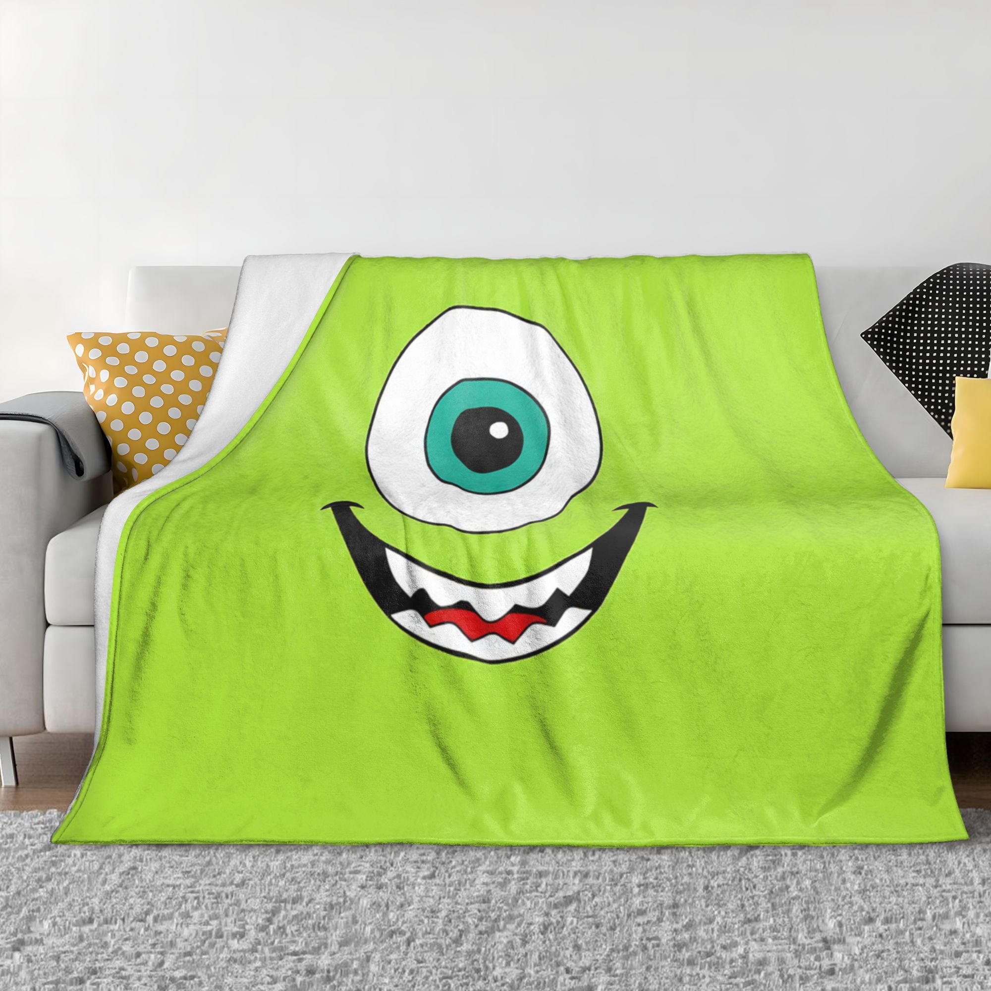 Mike Wazowski Face Throw Blankets 40"X30" Lightweight Cozy Soft Warm ...