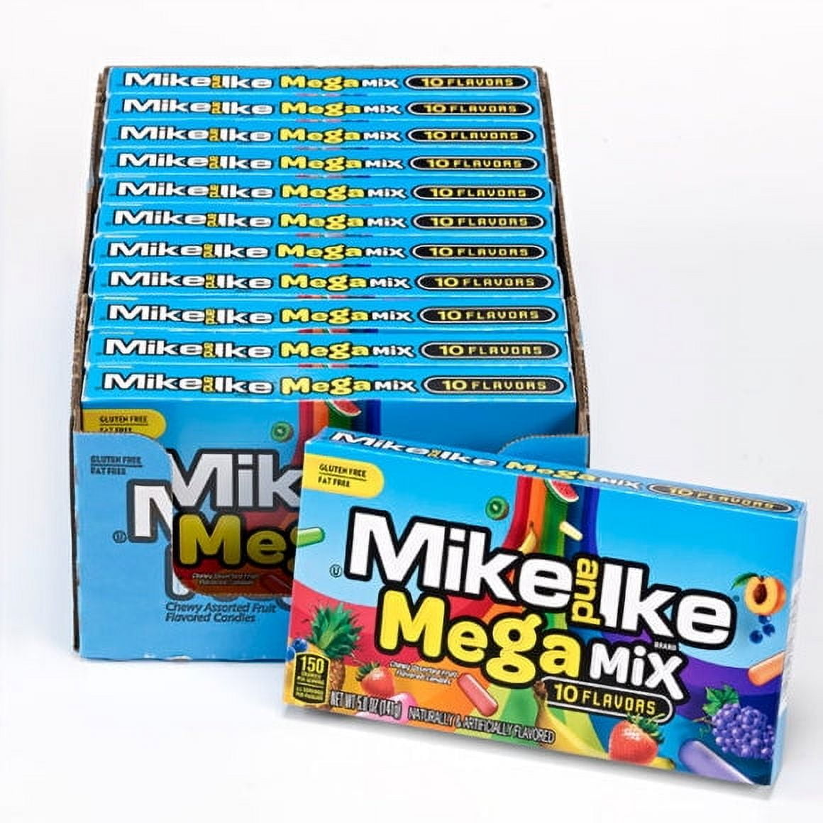 Mike and Ike Candy, Mega Mix, 4.25oz Theater Box, Pack of 12 - Walmart.com