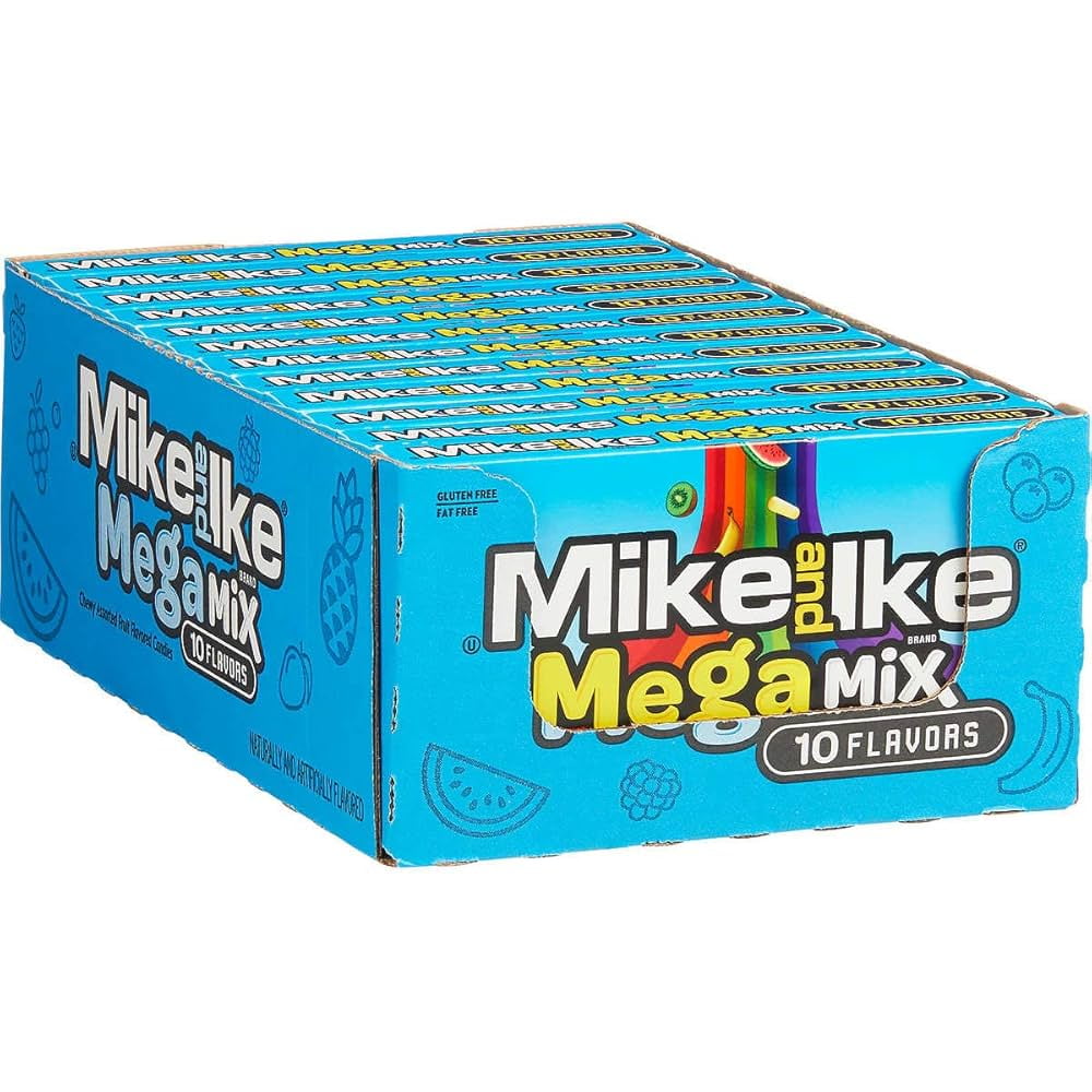 Mike and Ike Mega Mix Chewy Assorted Fruit Candy, 12 Pack - Walmart.com