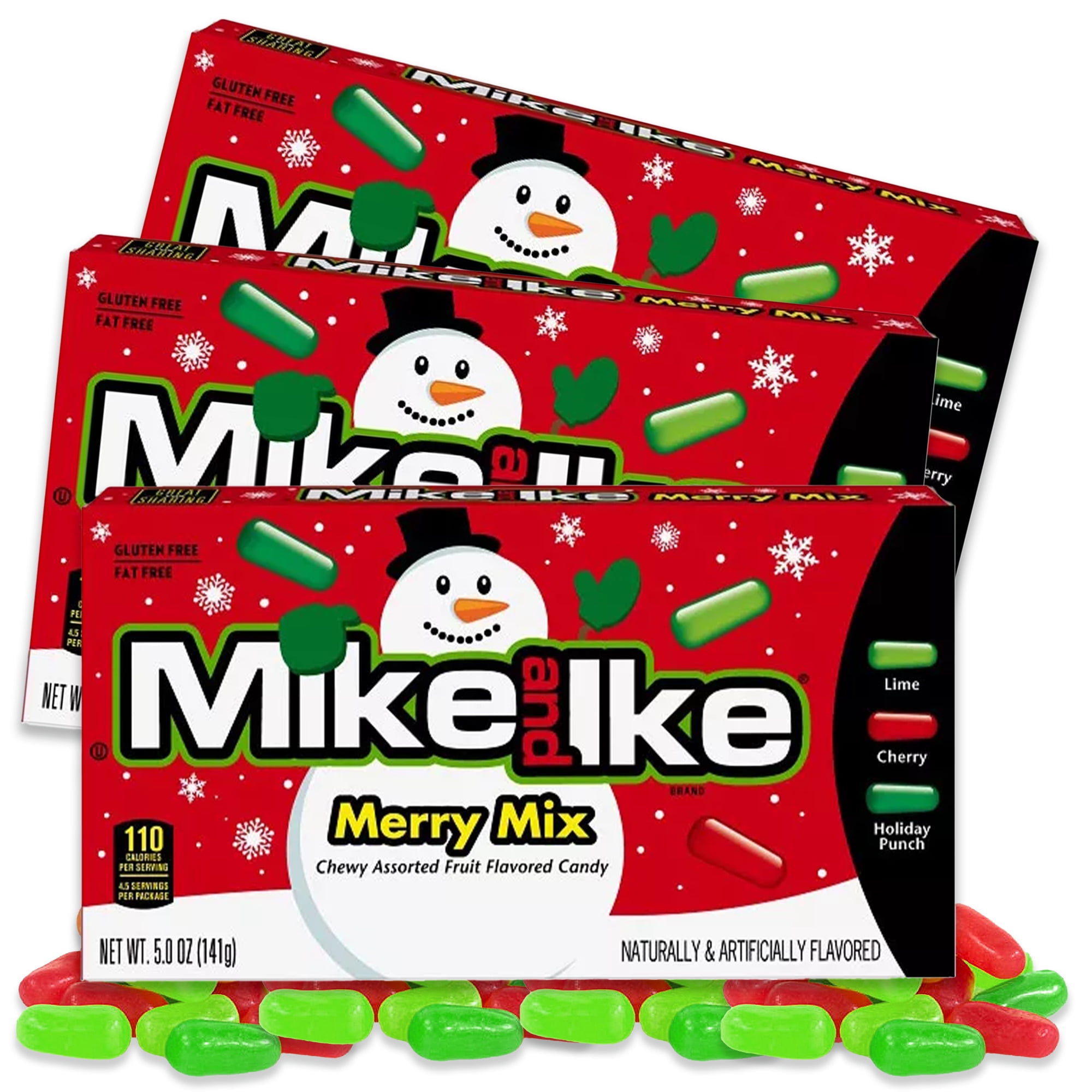 Mike and Ike Merry Mix 3 Pack. Christmas Mike and Ike Candy Chewy Candy ...