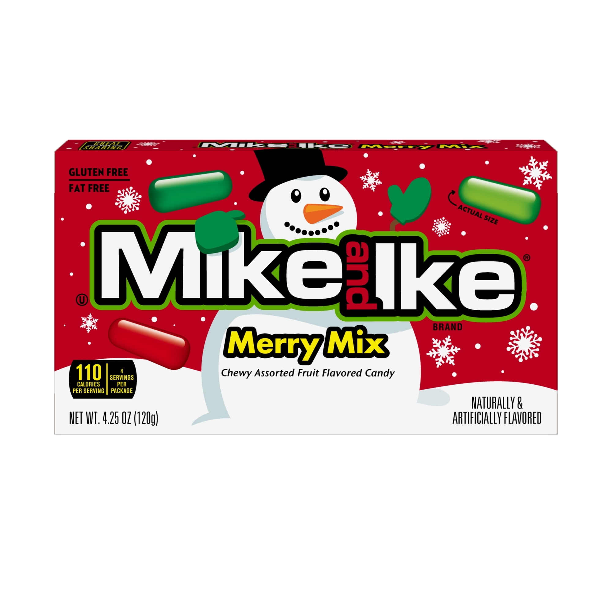 MIKE AND IKE Merry Mix Chewy Candy 4.25 oz Theater Box Gluten-Free ...