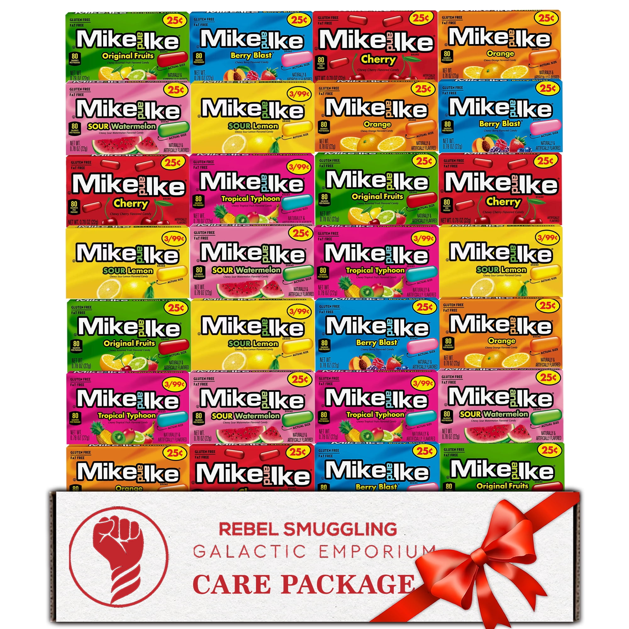 Mike and Ike Mini Candy Boxes, 28 Pack, 7 Flavors, 0.78oz Each, Sour ...