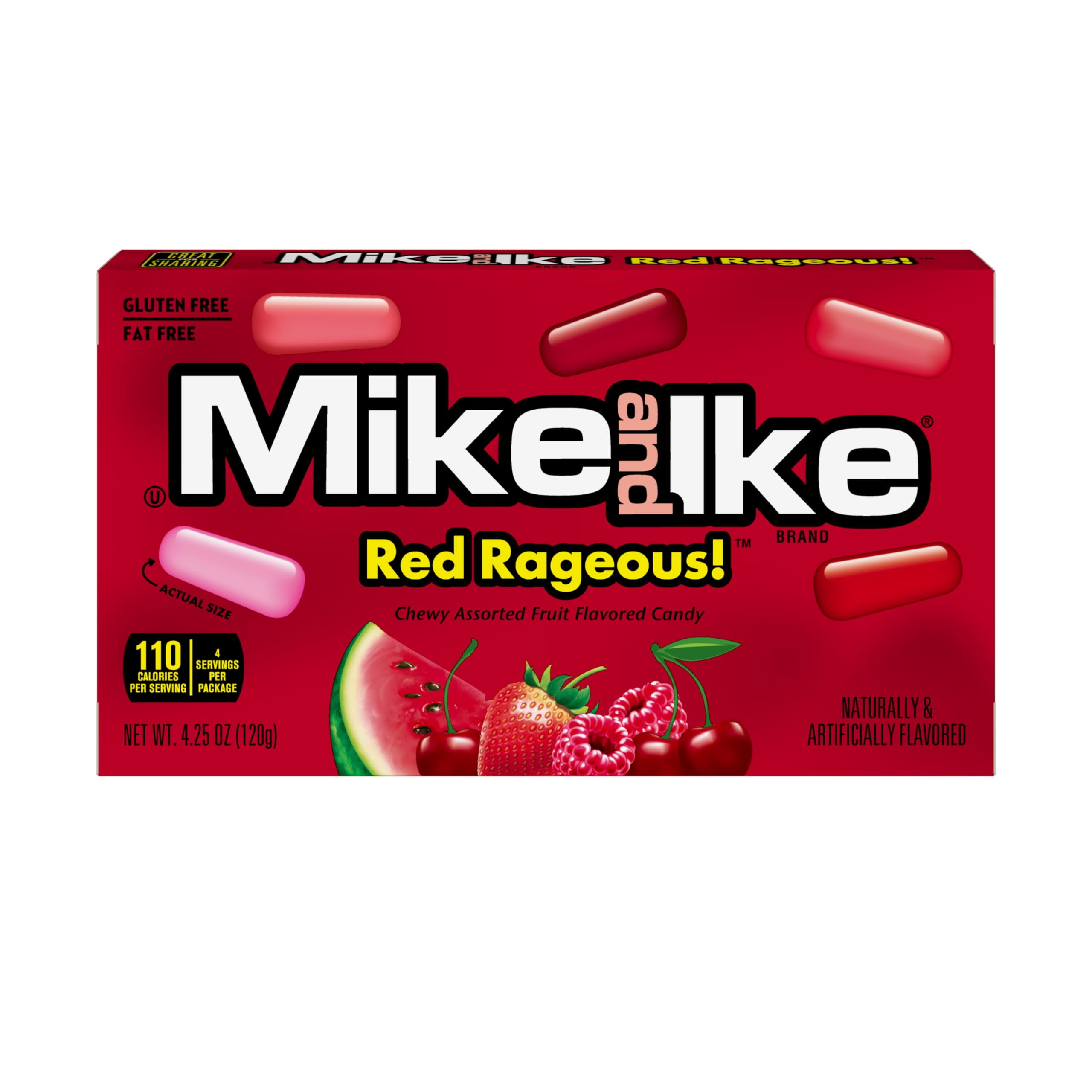 MIKE AND IKE Candy, Red Rageous, Fruity Chewy Grape Flavor, Theater Box ...